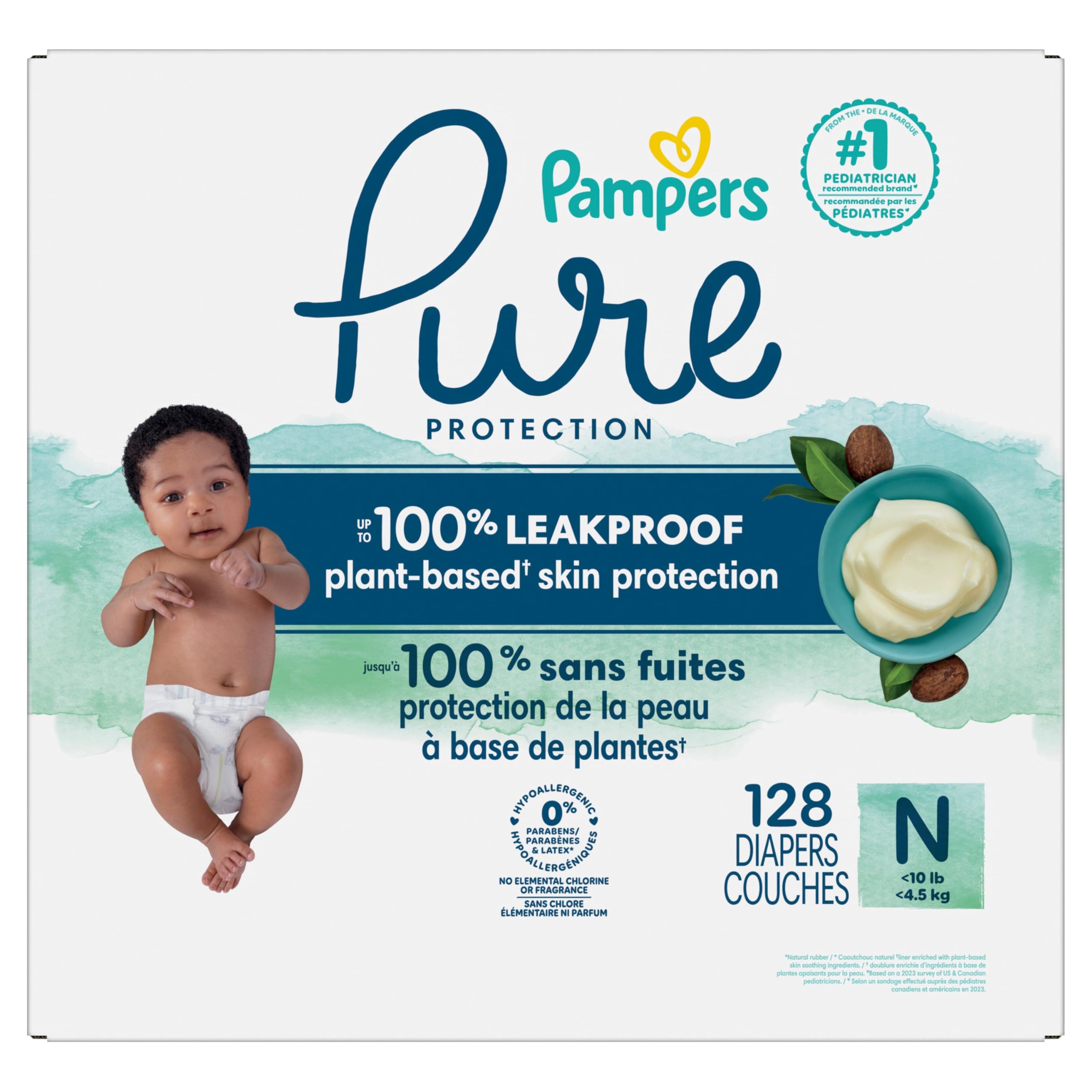Pampers Pure Protection Diapers Newborn - Size 0, 128 Count ...