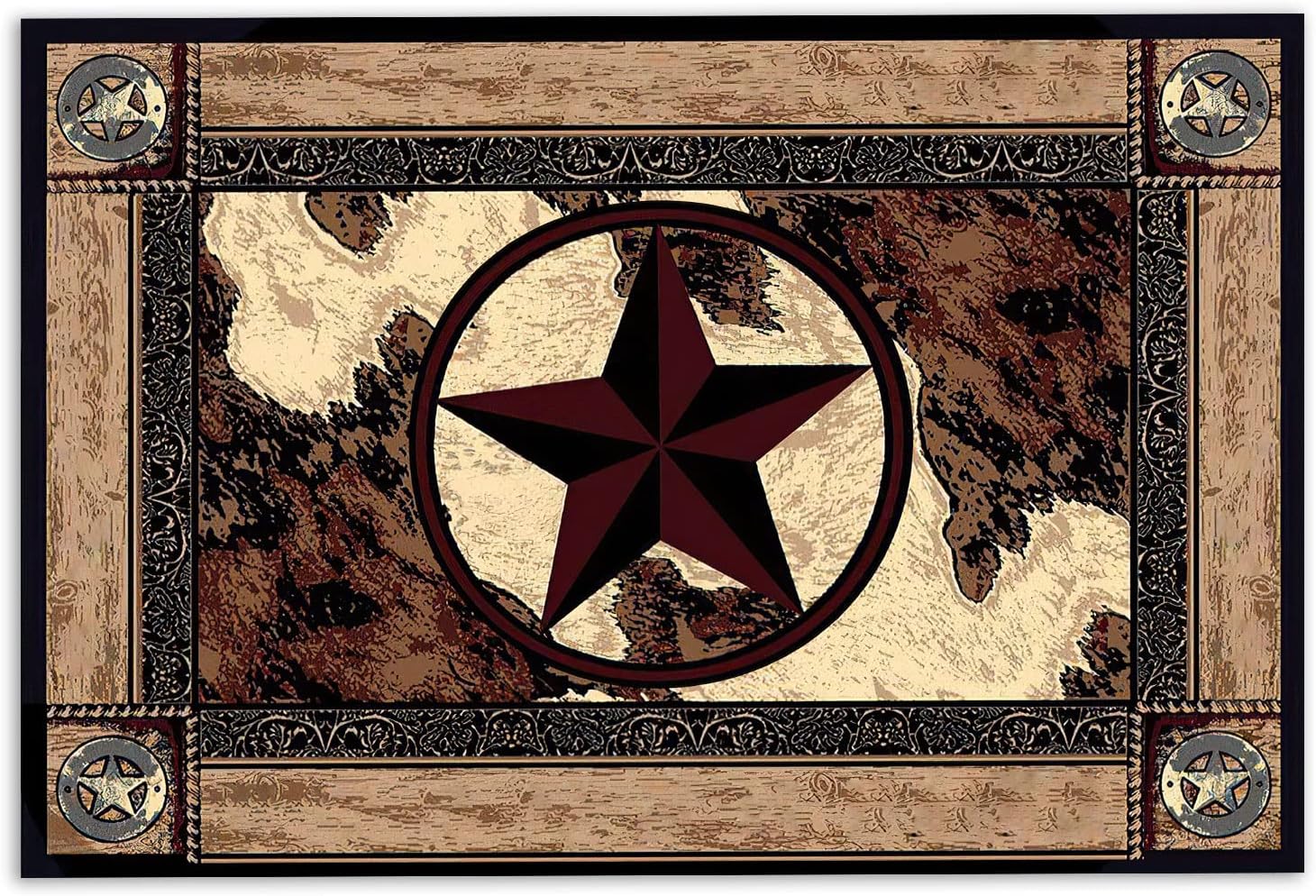 Amazon.com: OhaPrints Vintage Brown Western Texas Star Cowboy Cowgirl ...