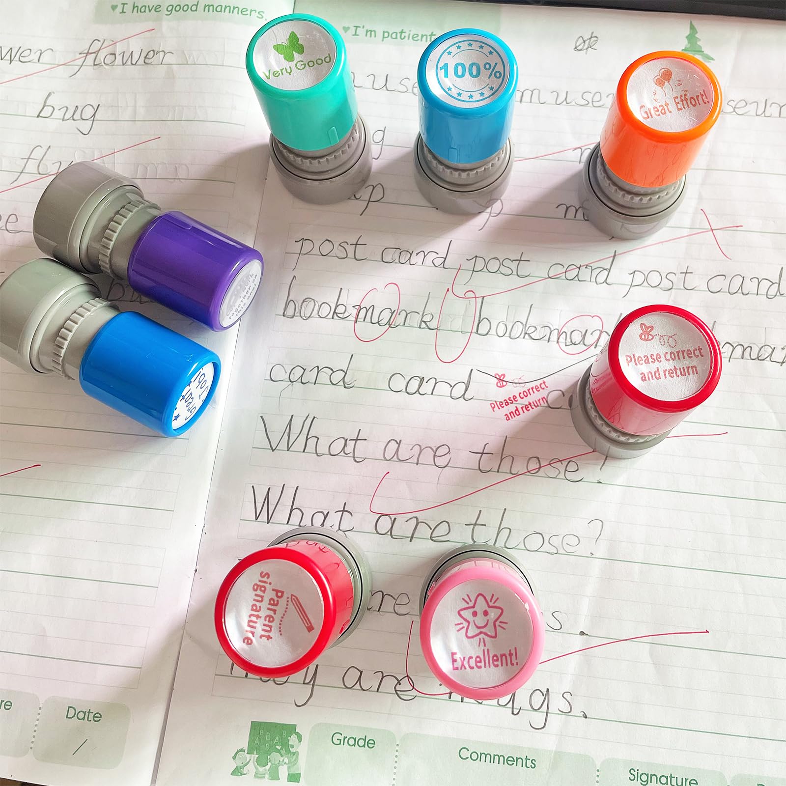 Snapklik.com : 8Pcs Teacher Stamps For Classroom Teachers Elementary ...