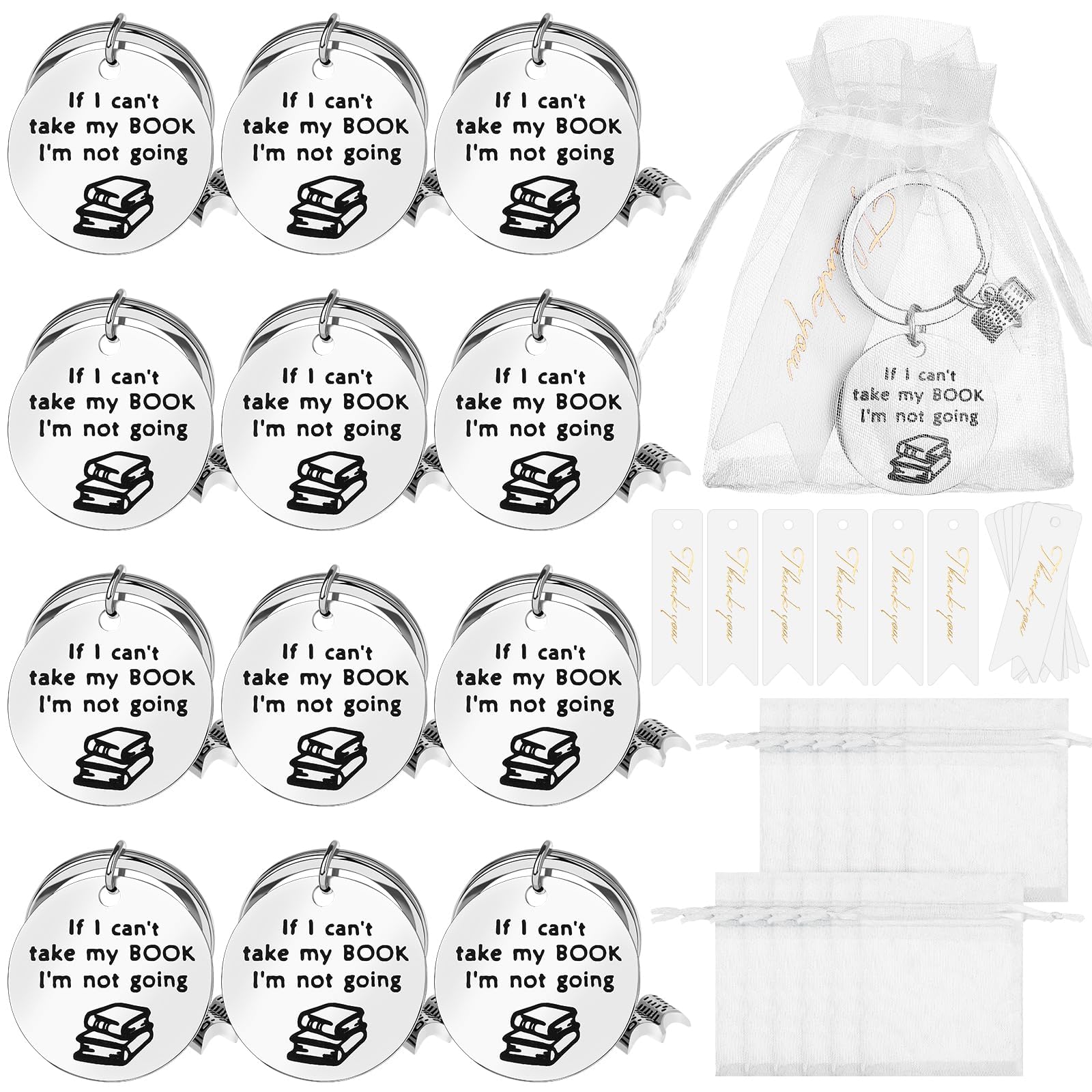 Amazon.com: Shknldzsm 36 Pcs Book Lovers Gifts Set Book Lovers Keychain ...