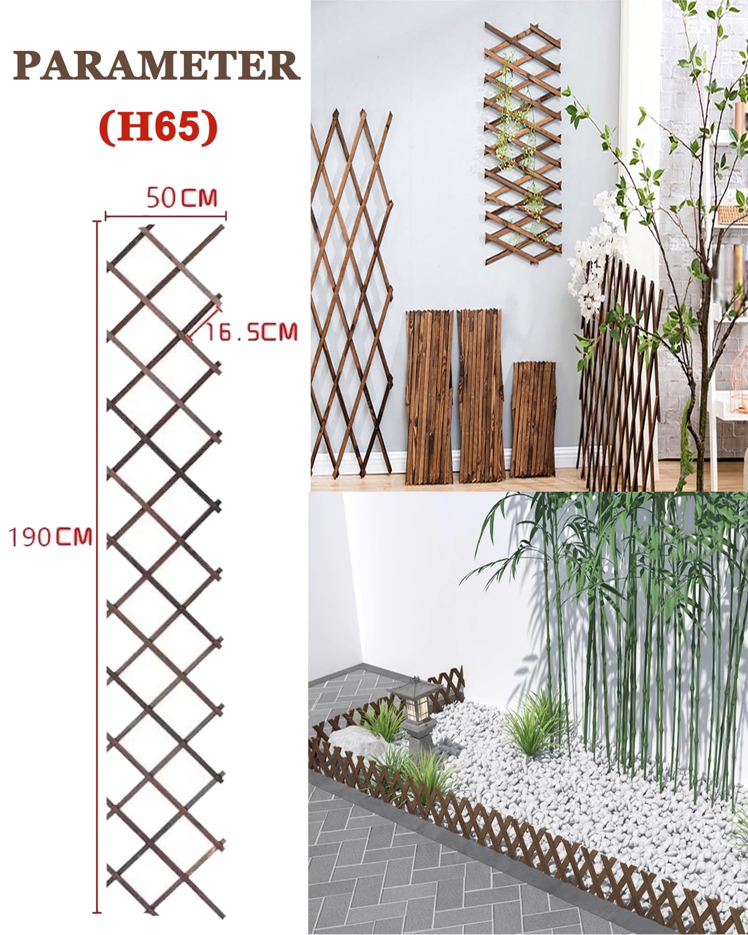 Expanding Wood Garden Wall Fence Panel Plant Climb Trellis