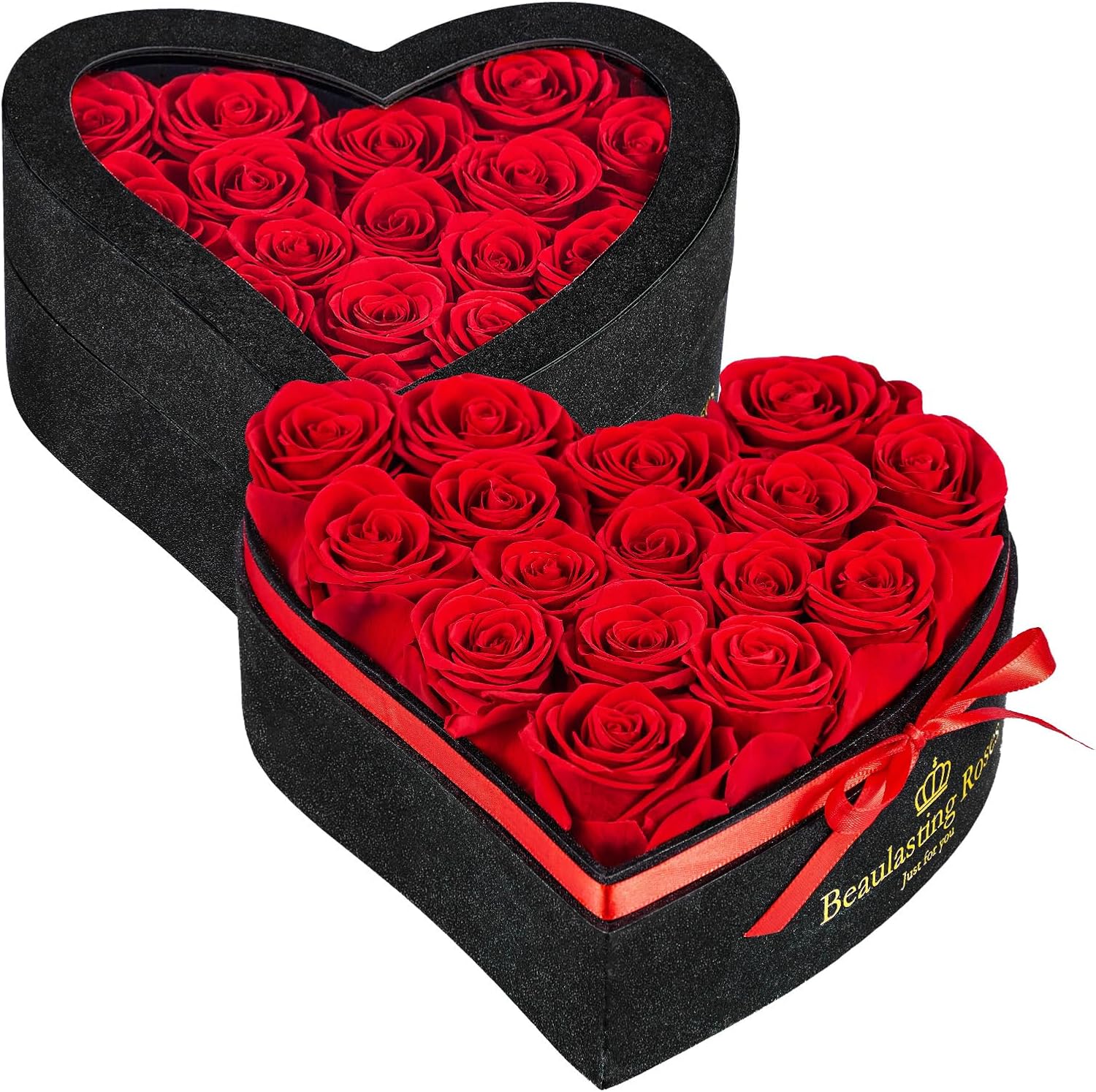 Amazon.com: Beaulasting Roses 16 Preserved Roses in Heart Shape Box ...