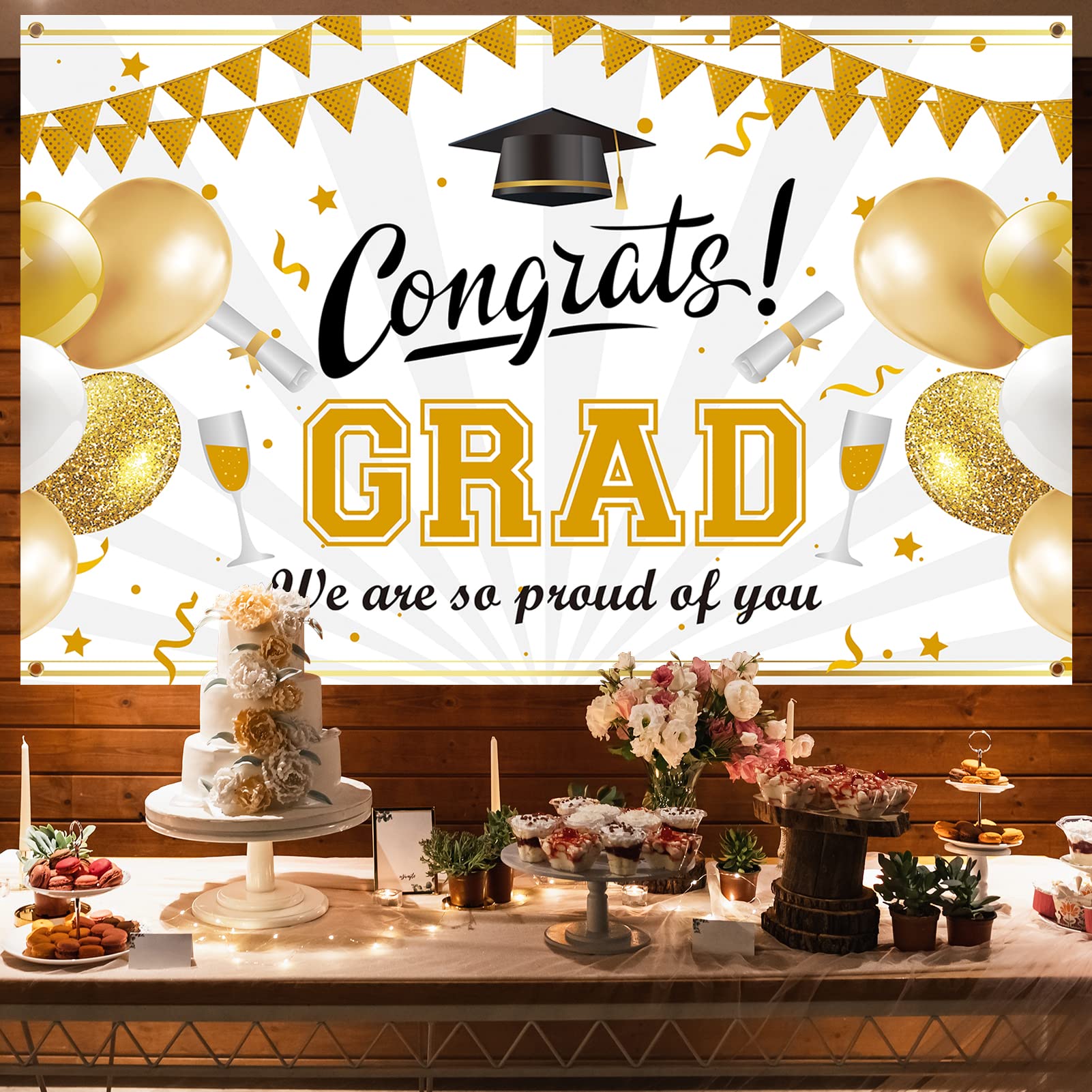 Graduation Banner Decorations, Large Congratulations Congrats Grad ...