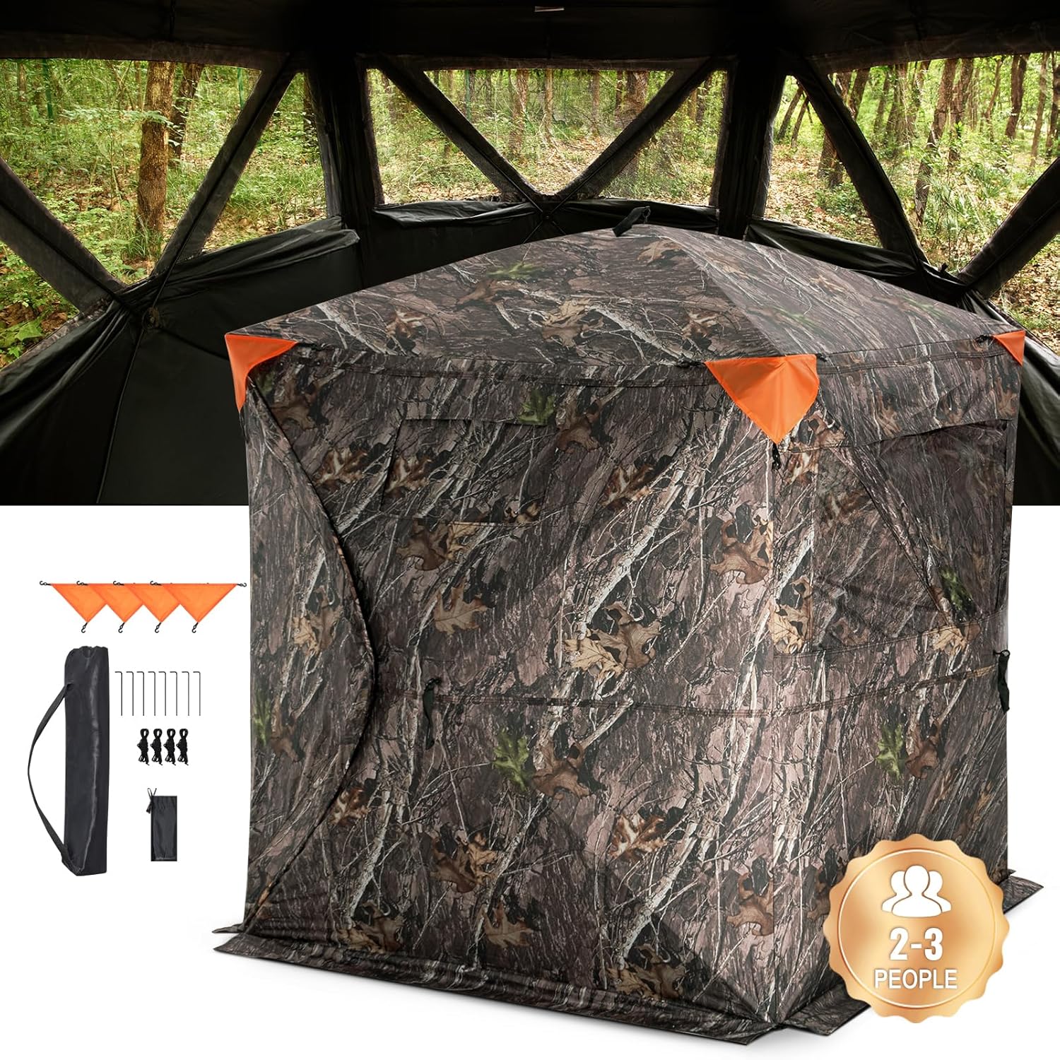Amazon.com : VEVOR Hunting Blind, 2-3 Person Pop Up Deer Blind for ...