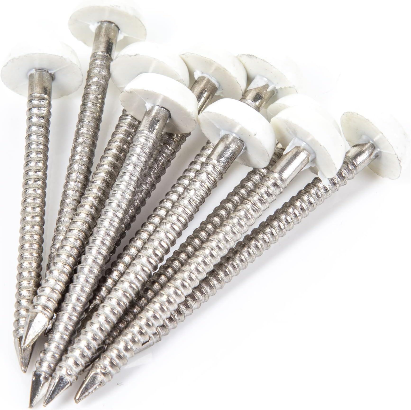 50 x 30mm White UPVC Poly Top Pins Nails Plastic Headed Polytop ...