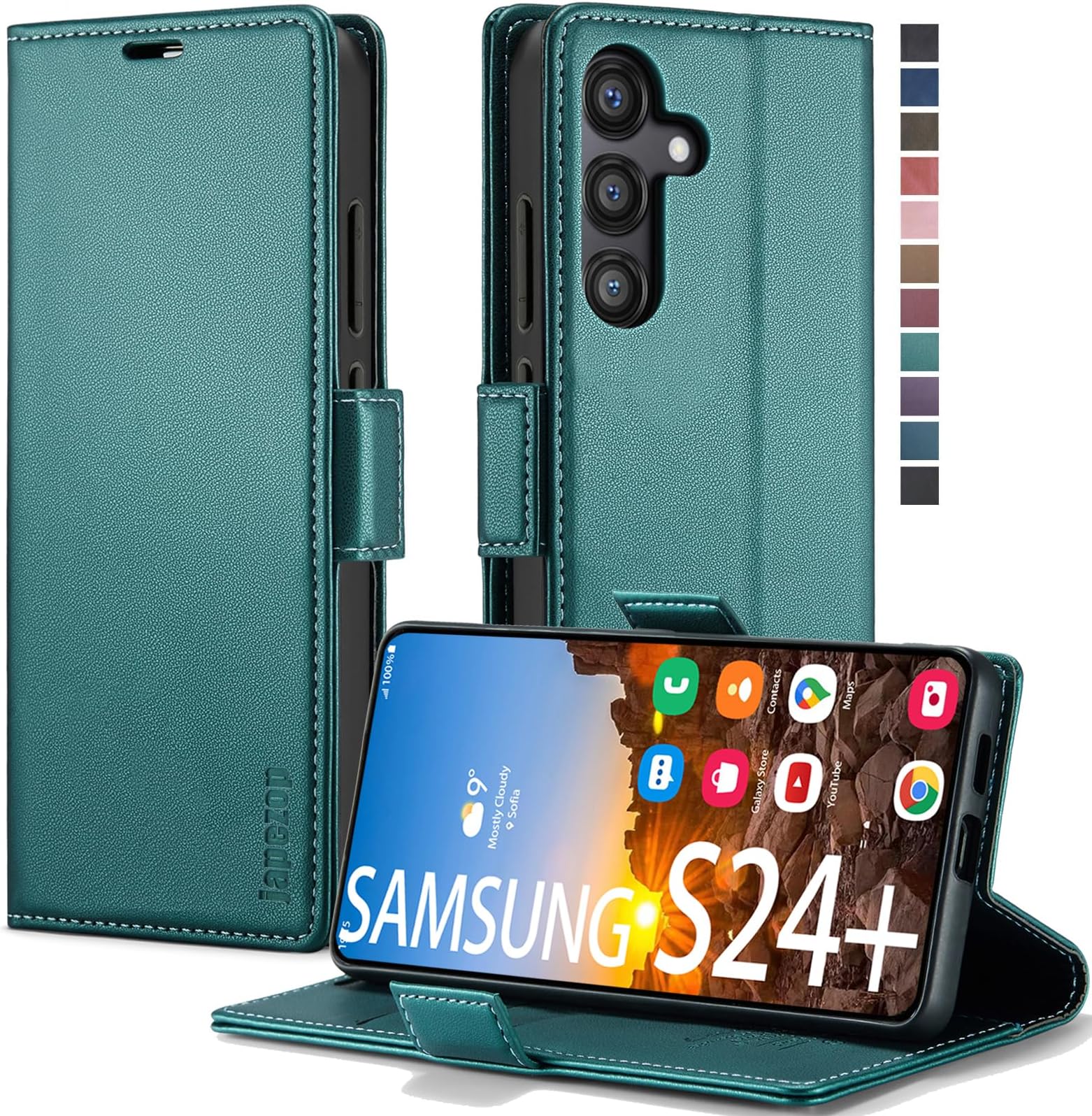 Amazon.com: Samsung Galaxy S24+ Plus Wallet Case with [RFID Blocking ...