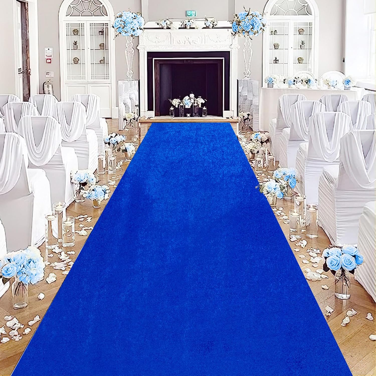 Amazon.com: Wedding Aisle Runner Royal Blue: 2.5ftx15ft Velvet Rug ...
