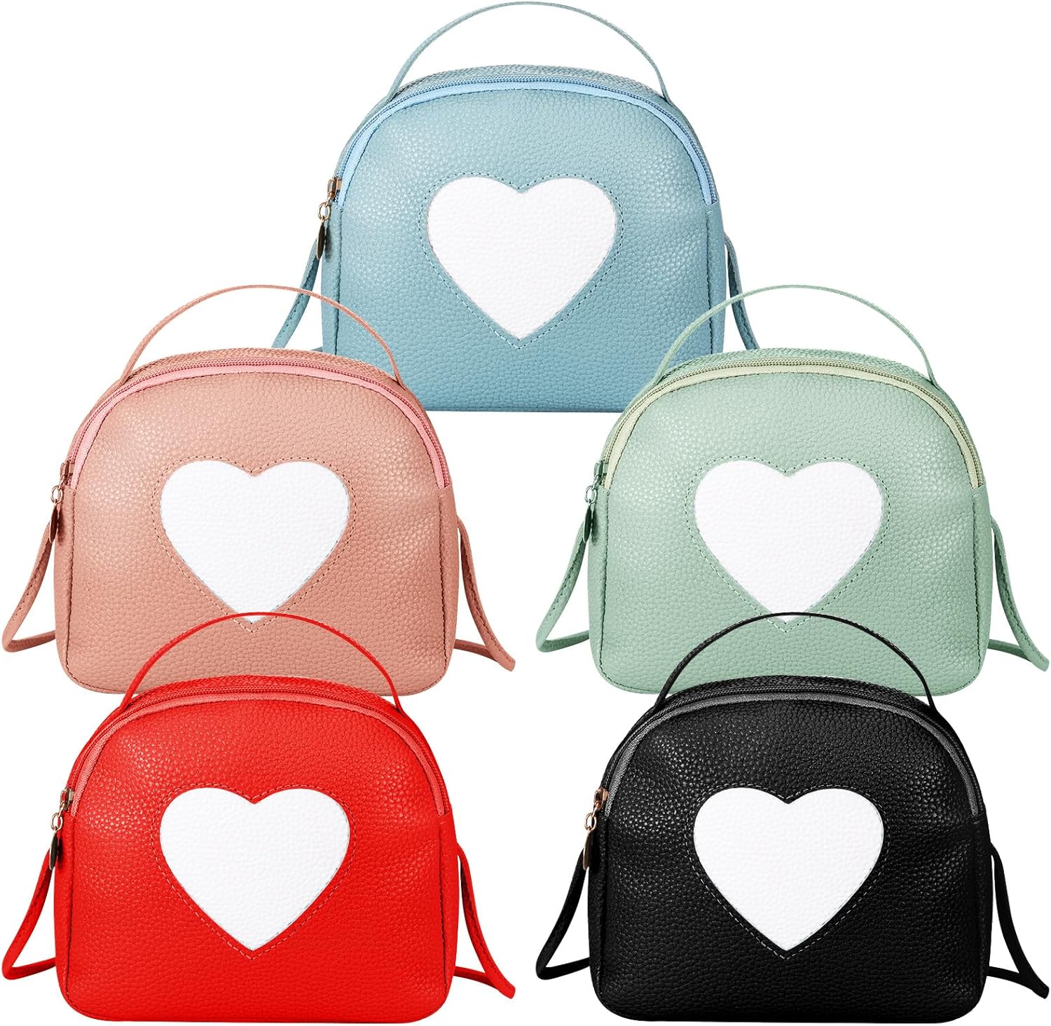 Amazon.com: Sanwuta 5 Pcs Heart Purse for Girls Heart Crossbody Bag ...