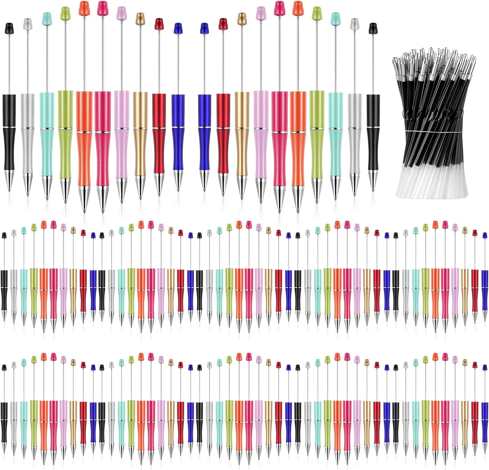 Amazon.com : 120 Pieces Plastic Pen Bead Ballpoint Pen Assorted Bead ...