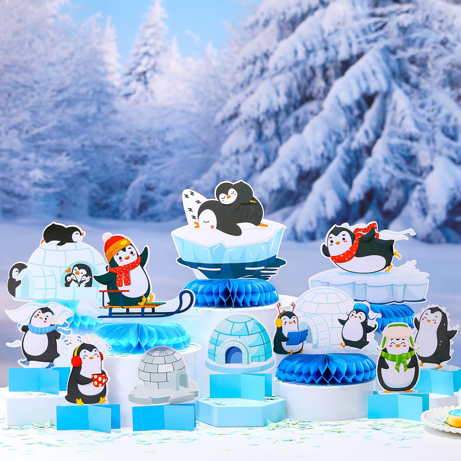 Snapklik.com : MiniInflat 12 Pcs Penguin Birthday Party Decoration ...