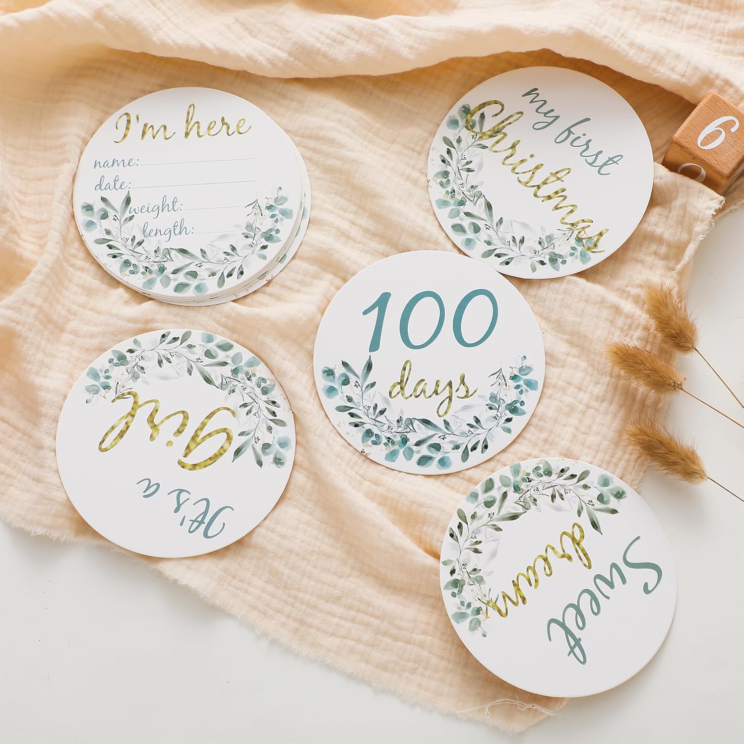 Amazon.com: let's make Boho Baby Monthly Milestone Cards with ...