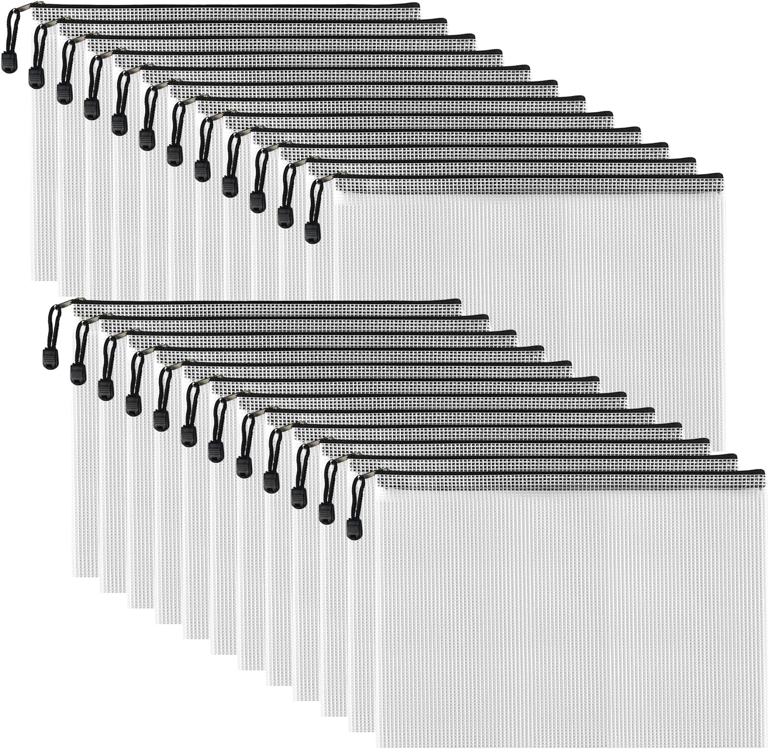 Amazon.com : D-KINGCHY 24Pcs Zipper File Bags, 13.3''x9.4'' Plastic ...