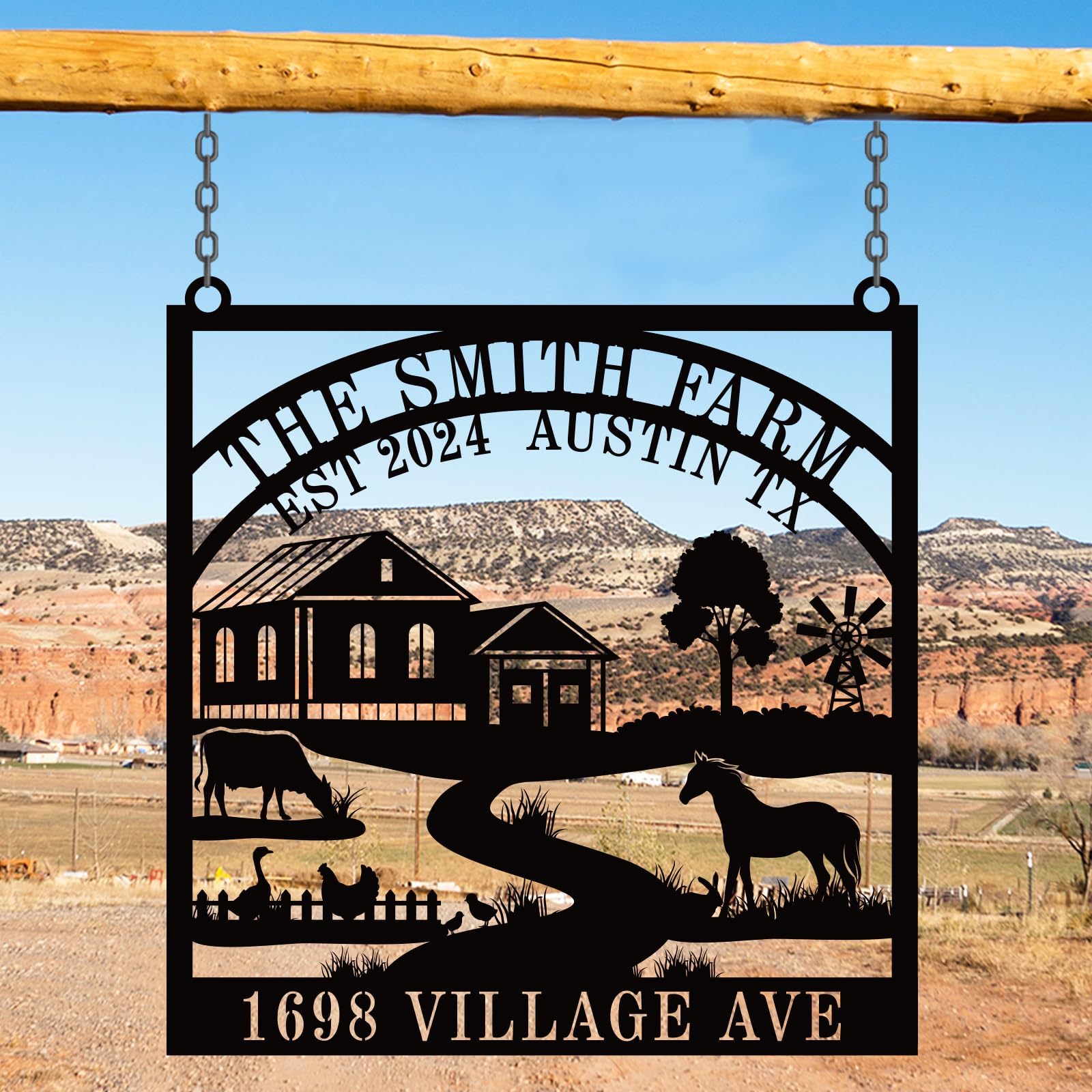 Amazon.com : Custom Farm Sign, Custom Metal Ranch Sign, Outdoor Ranch ...