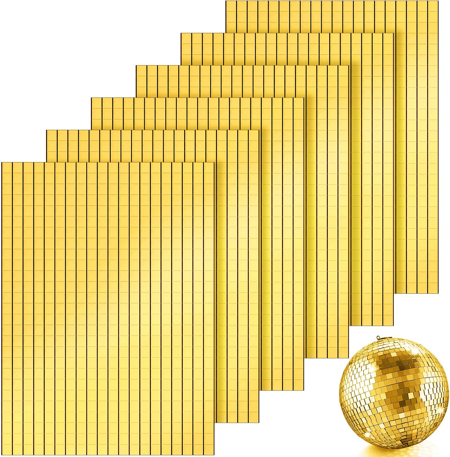 PP OPOUNT 2360 Pieces Self Adhesive Mosaic Tiles, Gold Disco Tiles ...