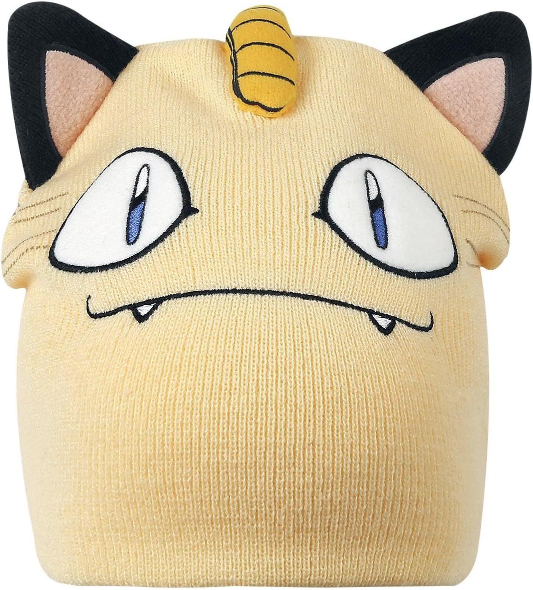 POKEMON Unisex Meowth Beanie Hat, Beige, One Size : Amazon.co.uk: Fashion