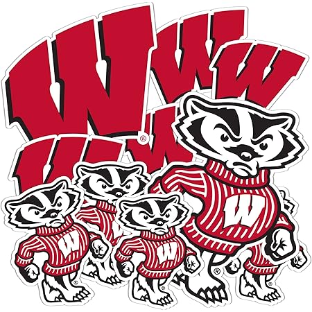 Amazon.com: Wisconsin Badgers NCAA Vinyl Sticker Decal 4"x5" Car Truck ...
