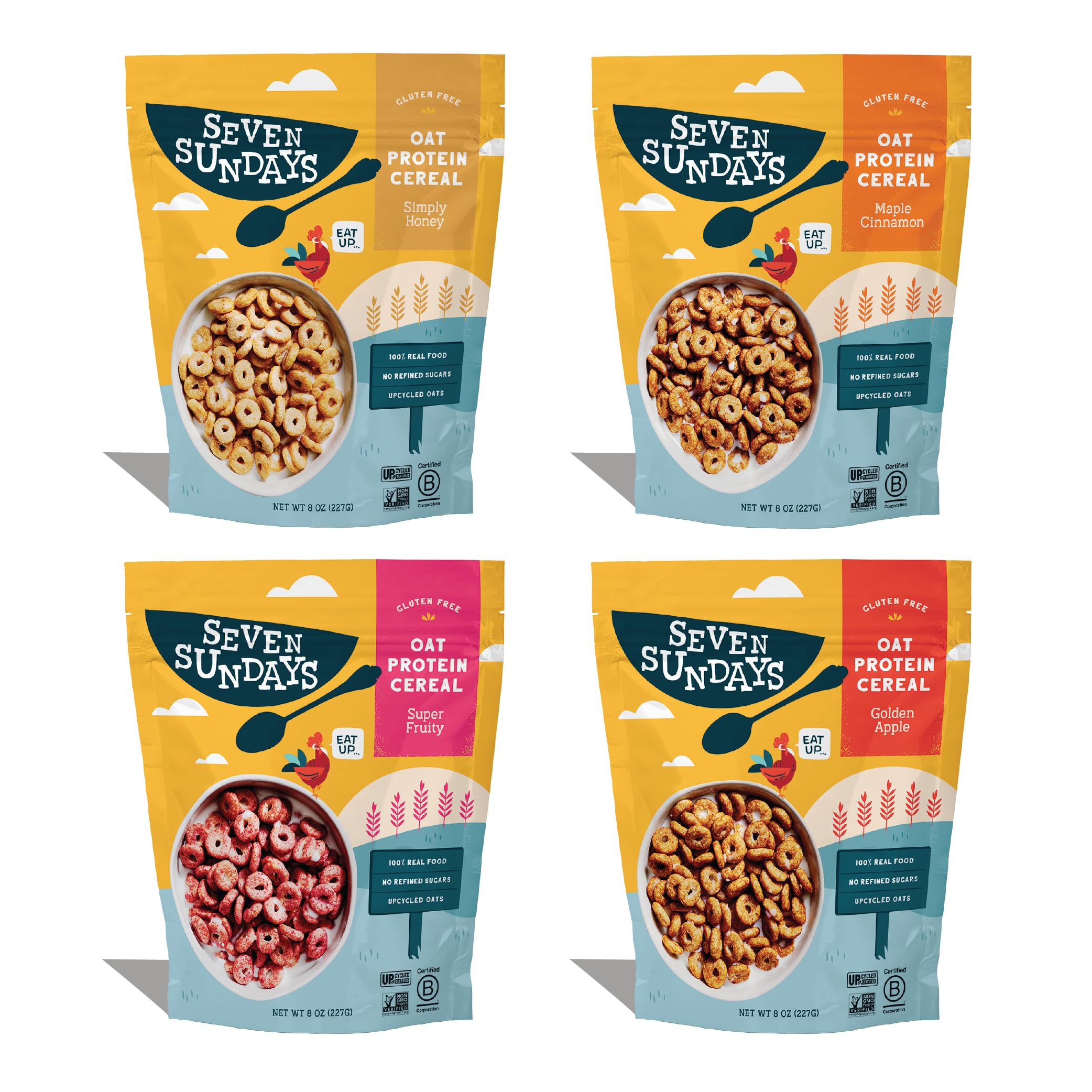 Snapklik.com : Seven Sundays Oat Protein Cereal, Variety Pack, 8 Oz Bag