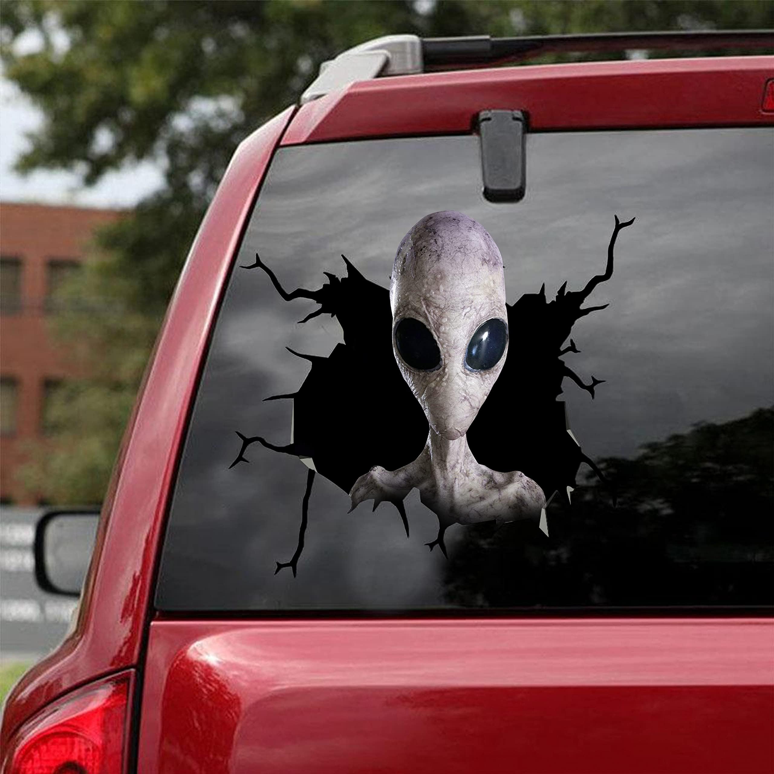 Amazon.com: Alien Space UFO Believe Oval Vinyl Sticker - Car Phone ...