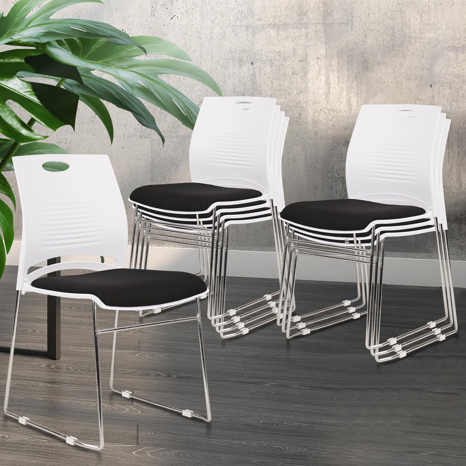 Amazon.com: CLATINA Stacking Home Office Guest Chair, Reception ...