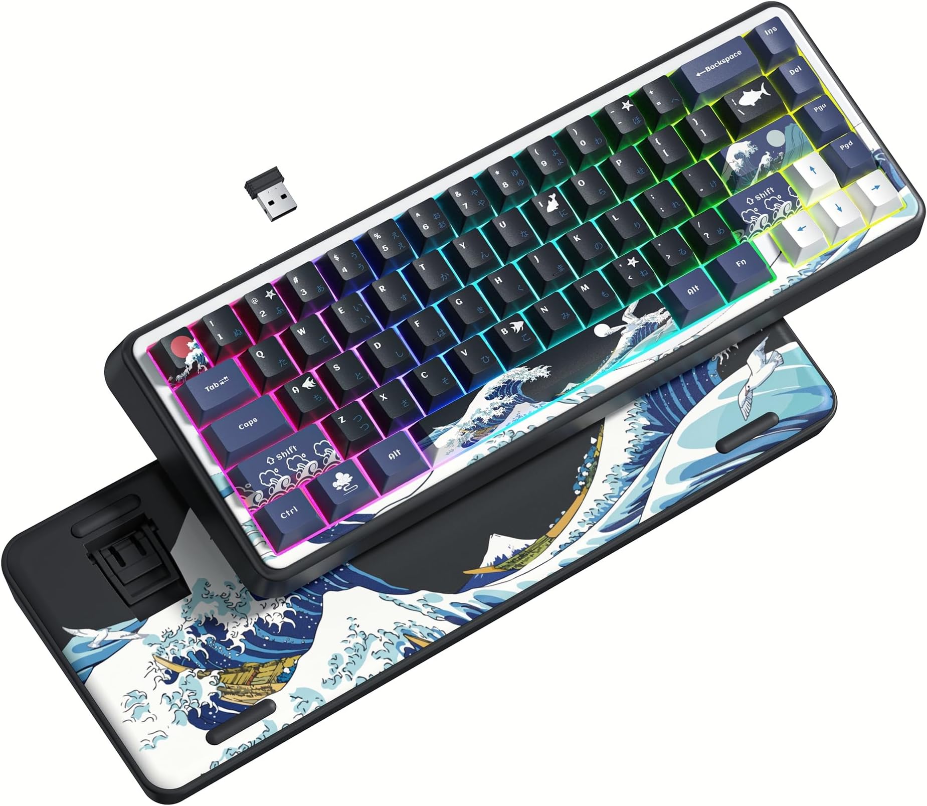 Amazon.com: TECURS Wireless Gaming Keyboard, 80% TKL Mechanical ...