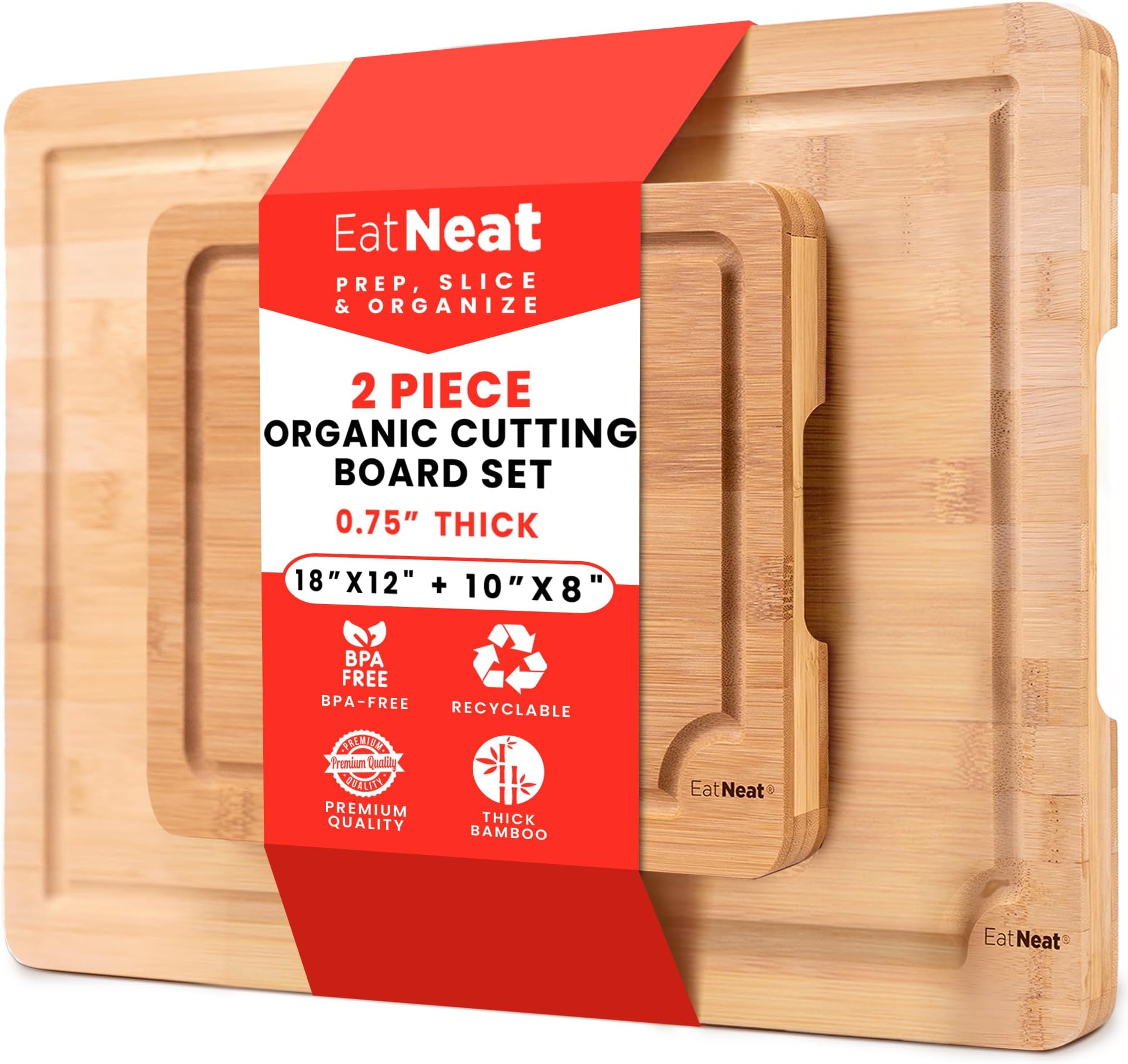 Amazon.com: Kip's 100% Pure Bamboo Cutting Board: Durable Kitchen Prep ...