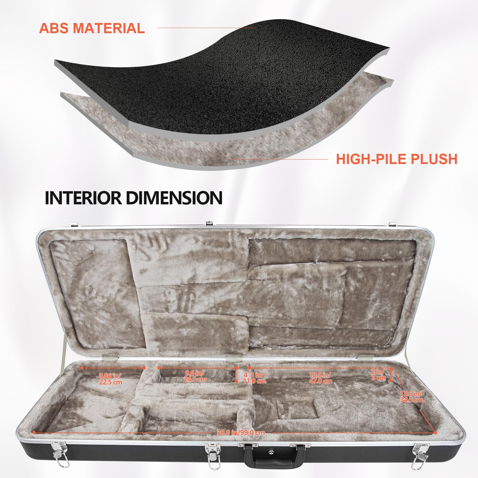 Snapklik.com : MUZNOTE ABS Electric Guitar Hard Case Gig Bag Electric ...