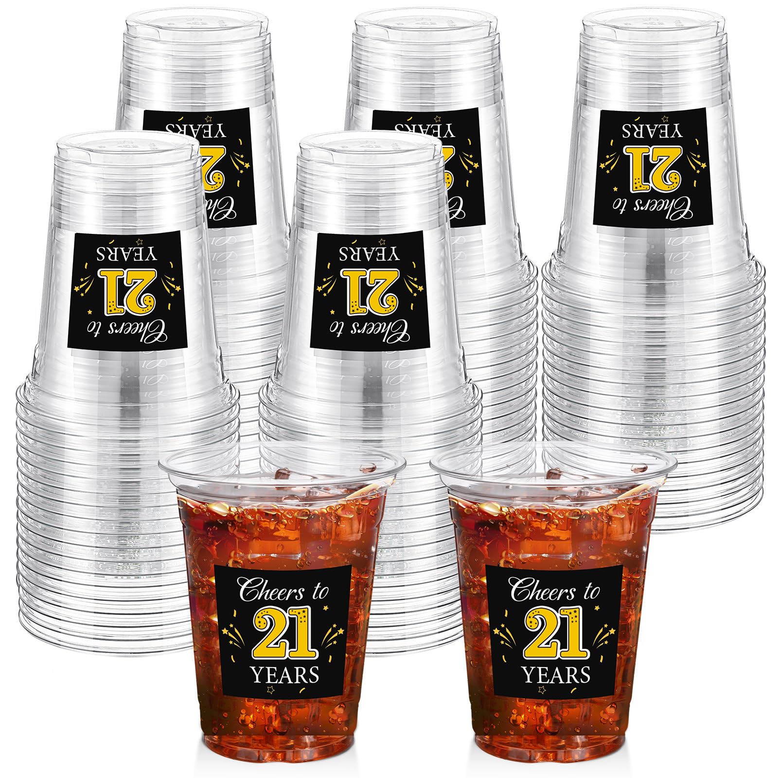 Amazon.com: Funnymoom 60 Pack 21st Birthday Cup 12 oz Cheers to 21 ...