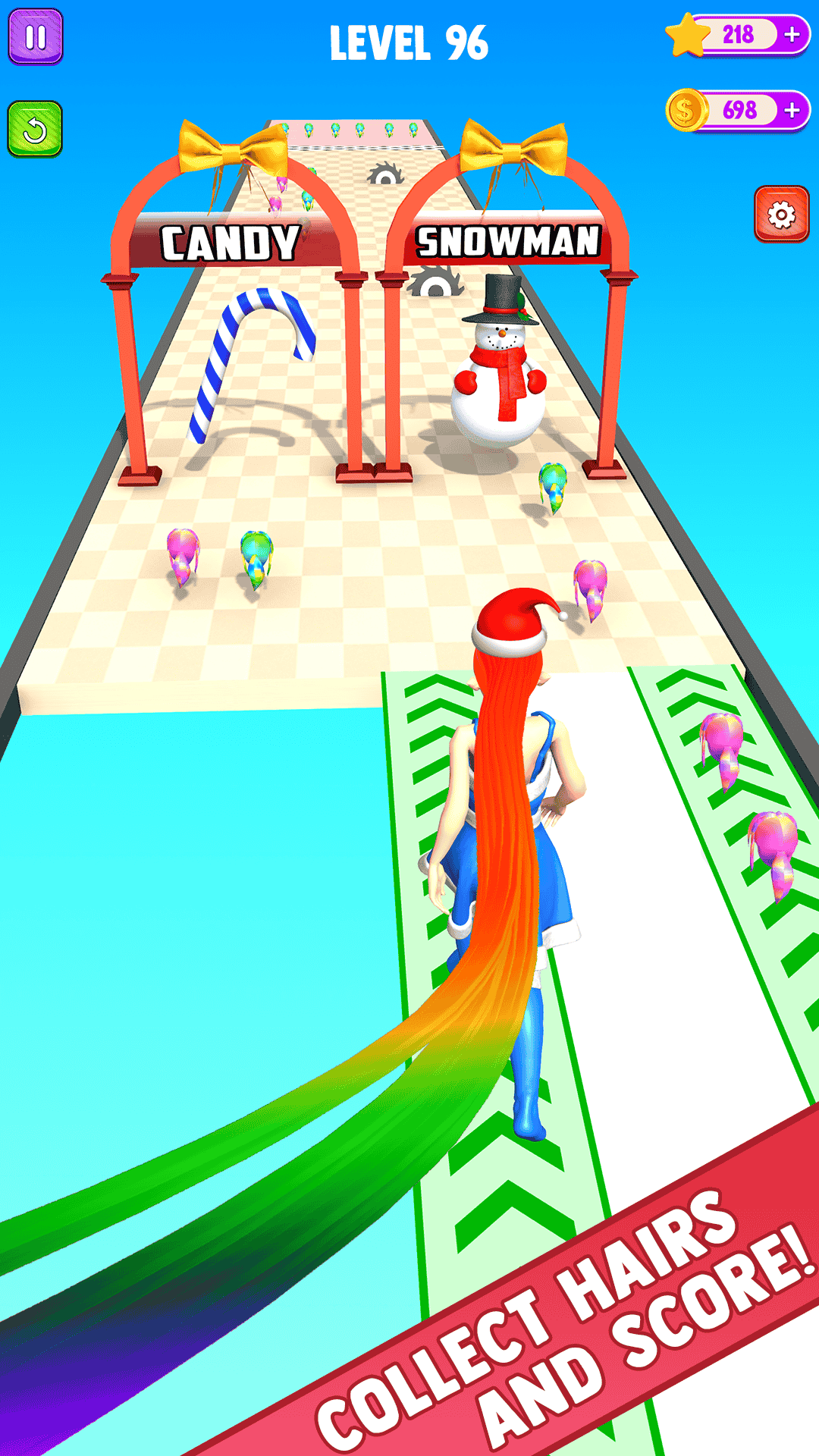 Hair Runner Challenge game 3d to make your hair long by collecting all ...
