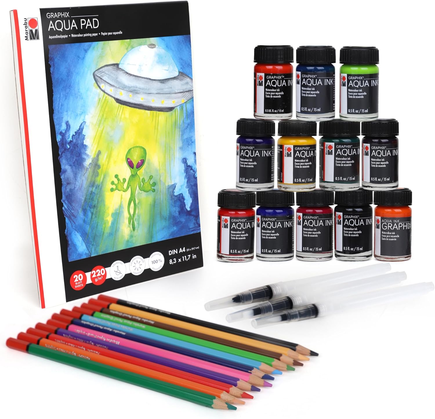Amazon.com: Marabu Watercolor Paint Set for Beginners - Watercolor ...