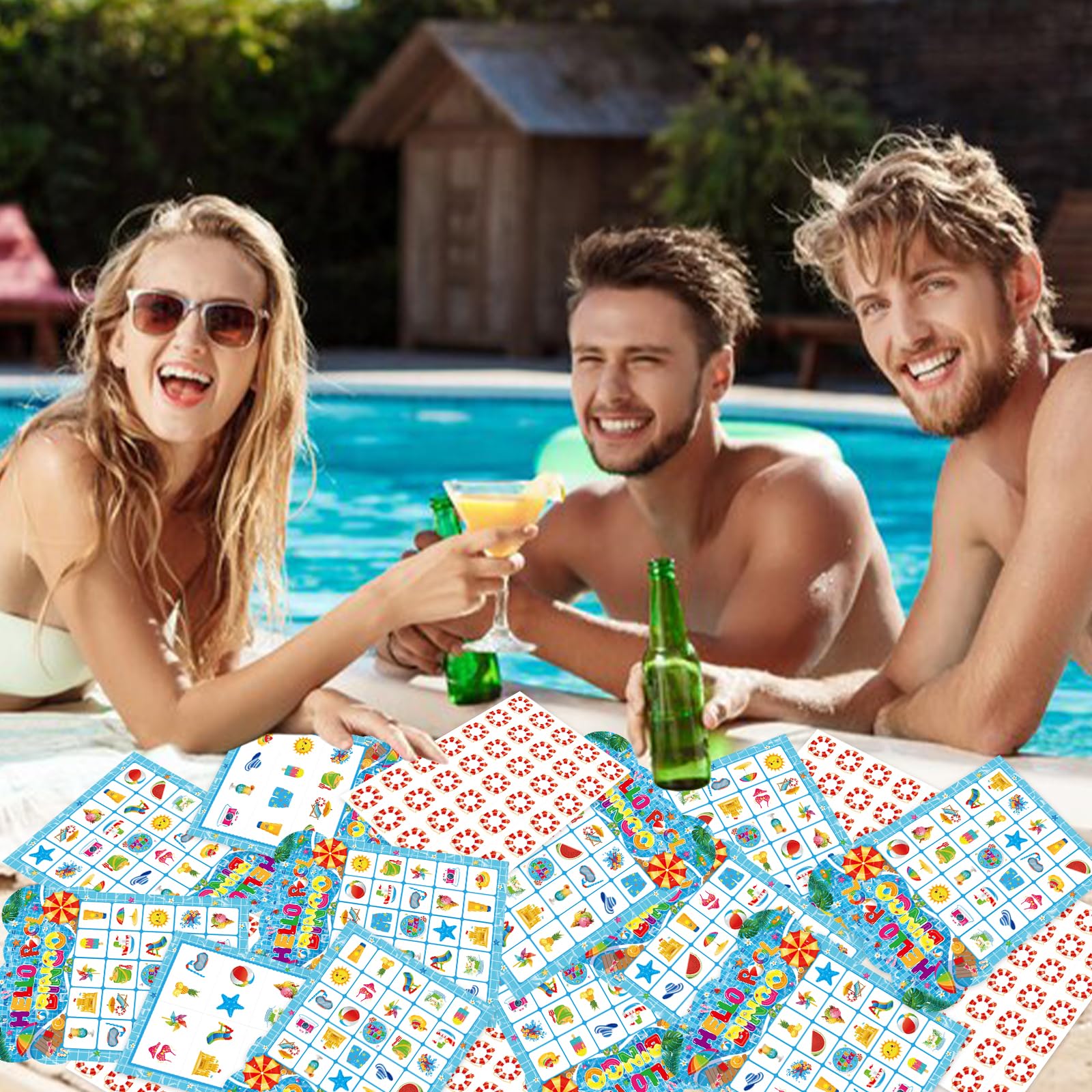 Snapklik.com : Pool Party Bingo Games For Kids Adults, 24 Players ...