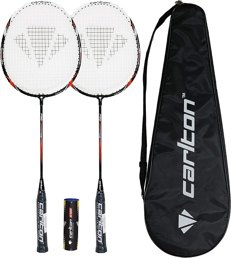 2 x Carlton Pro Force Badminton Rackets + Covers and 6 Shuttles ...