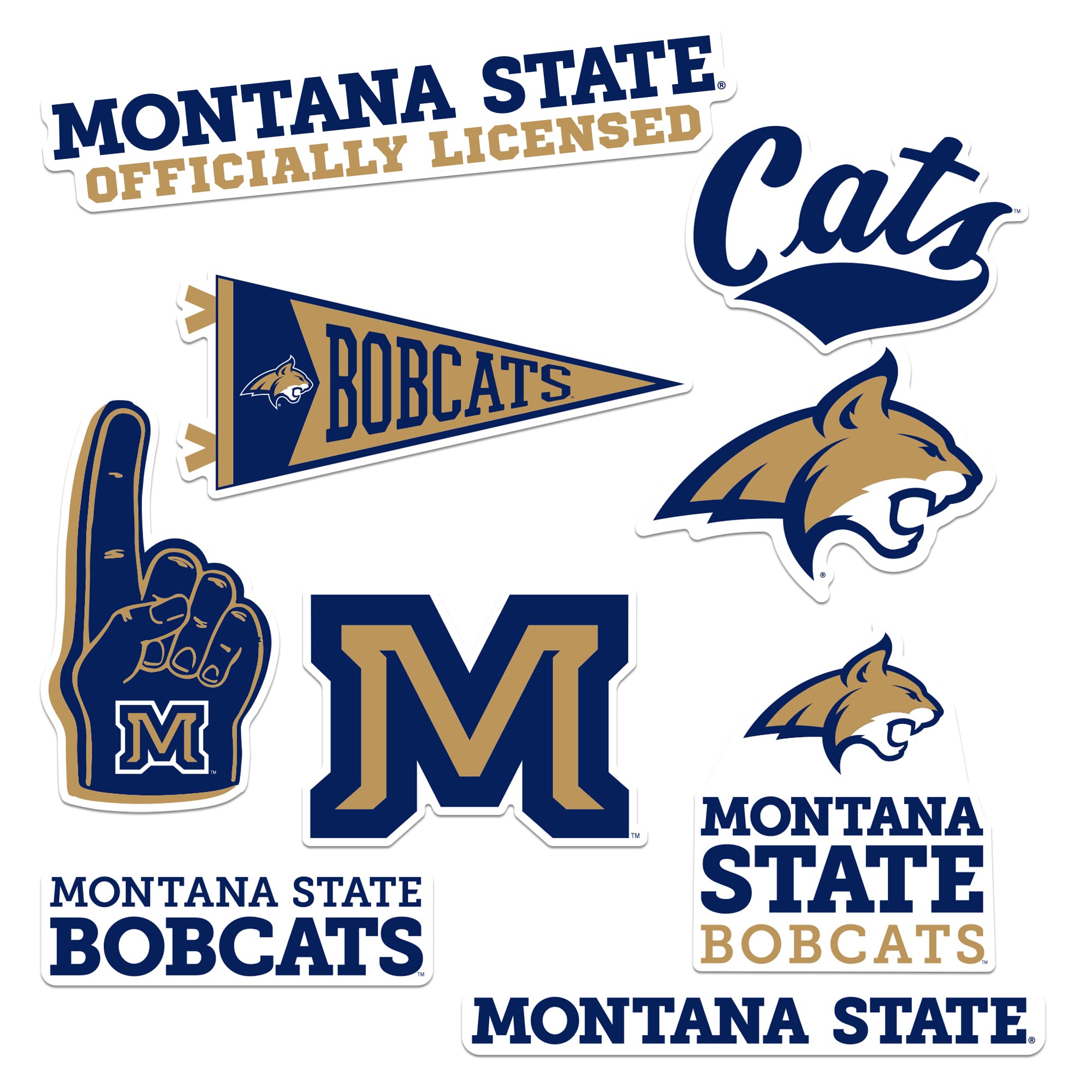 Amazon.com: MONTANA STATE UNIVERSITY 8ct Vinyl Large Deluxe Stickers ...