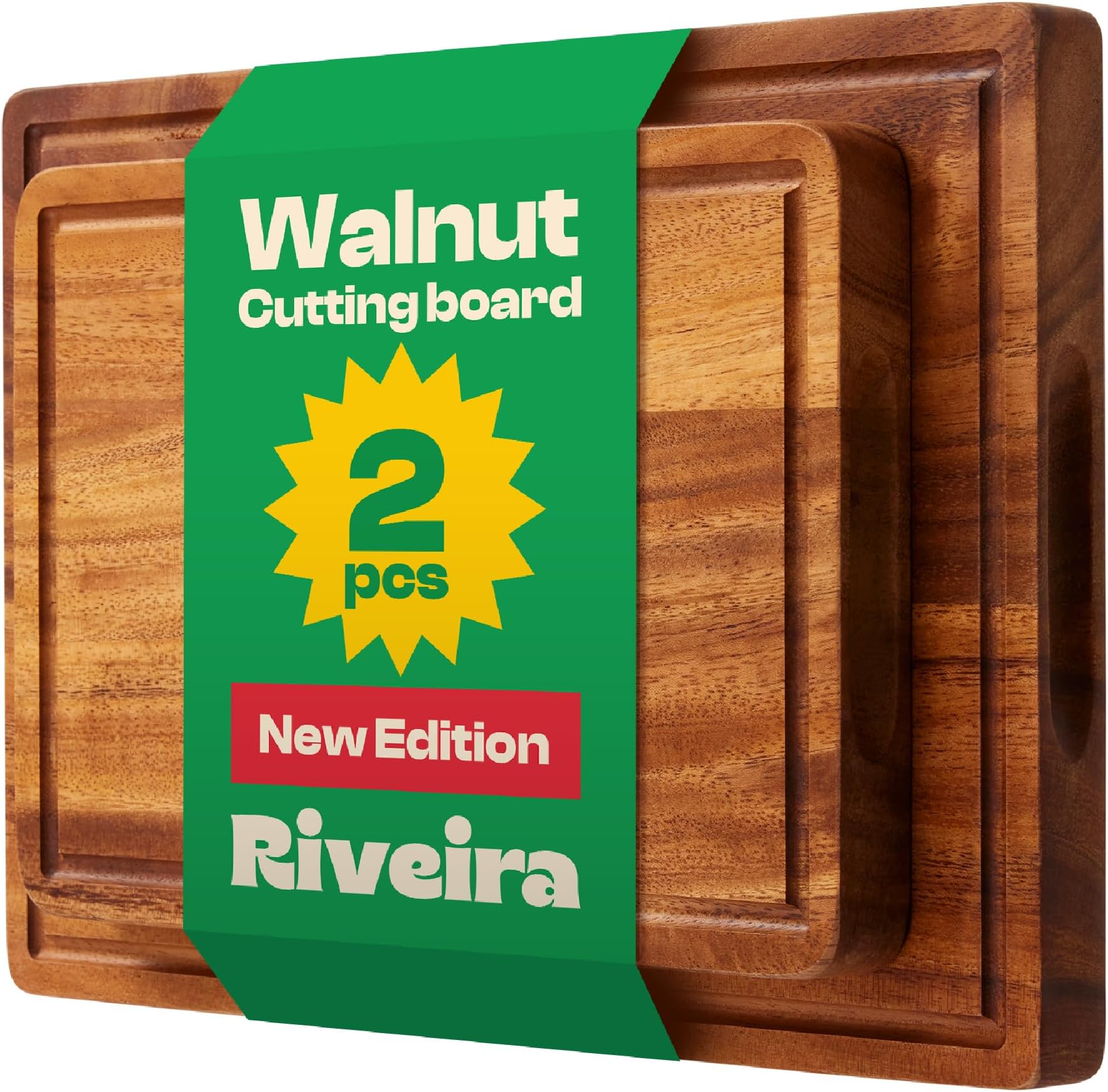 Amazon.com: Riveira Walnut Wood Cutting Board – Versatile And Durable ...