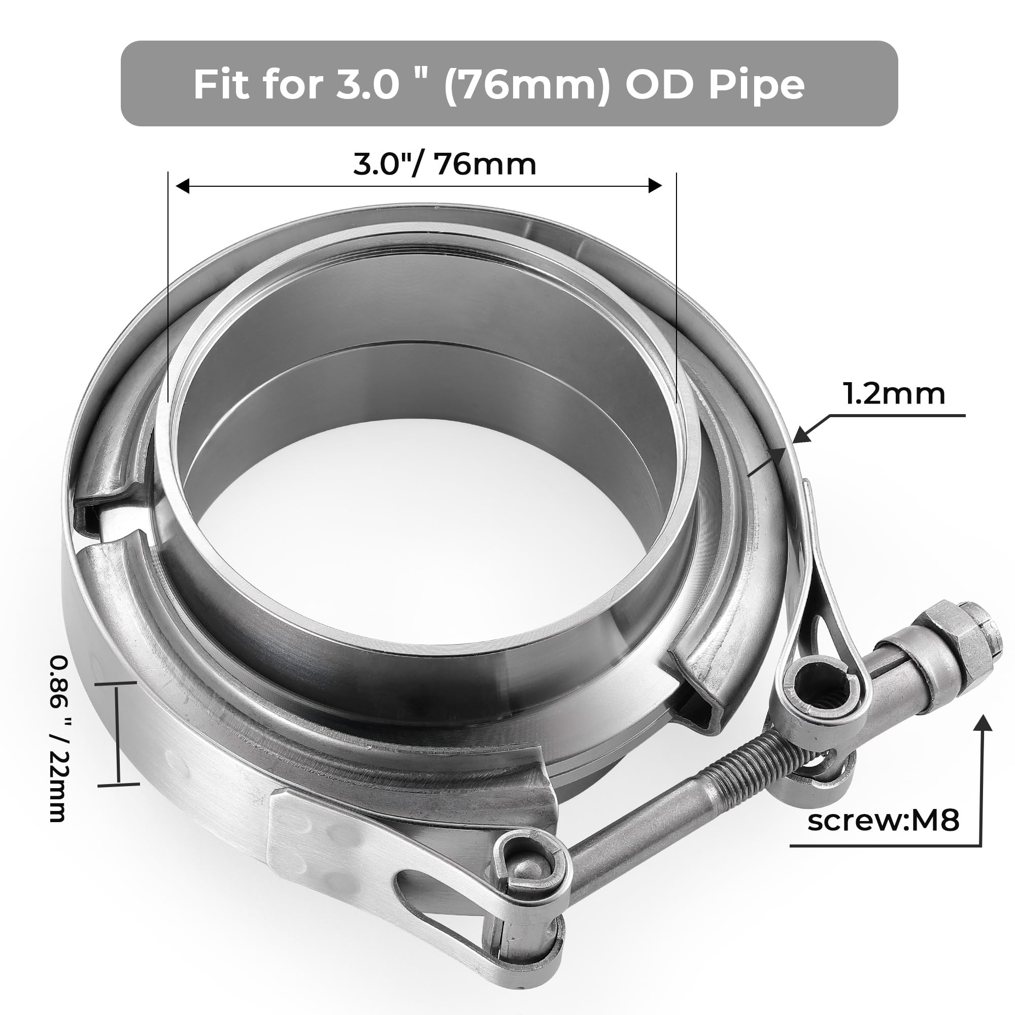 Snapklik.com : AKIHISA 3 Inch, V Band Clamp