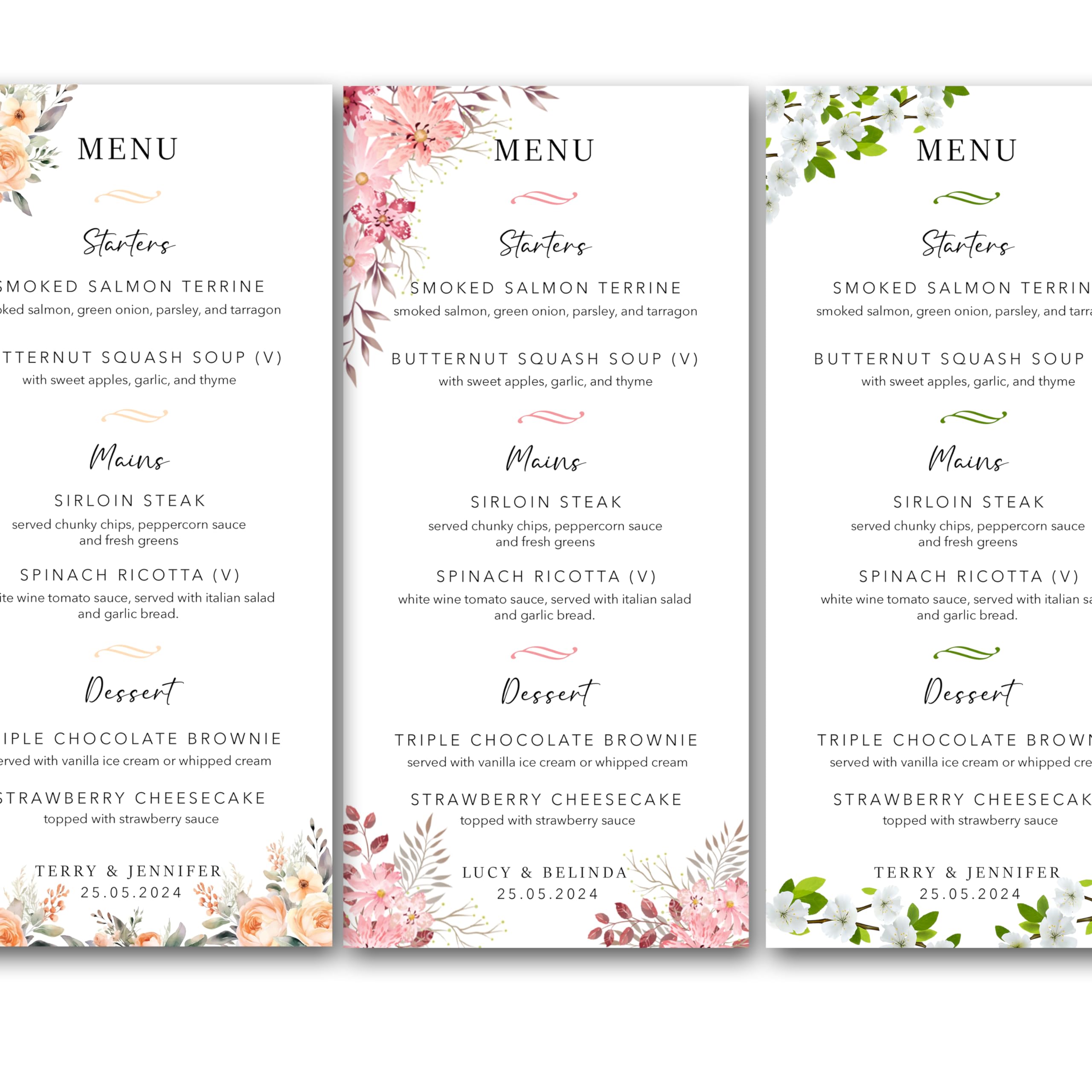 Wedding food choice cards | Beachweddingtips.com