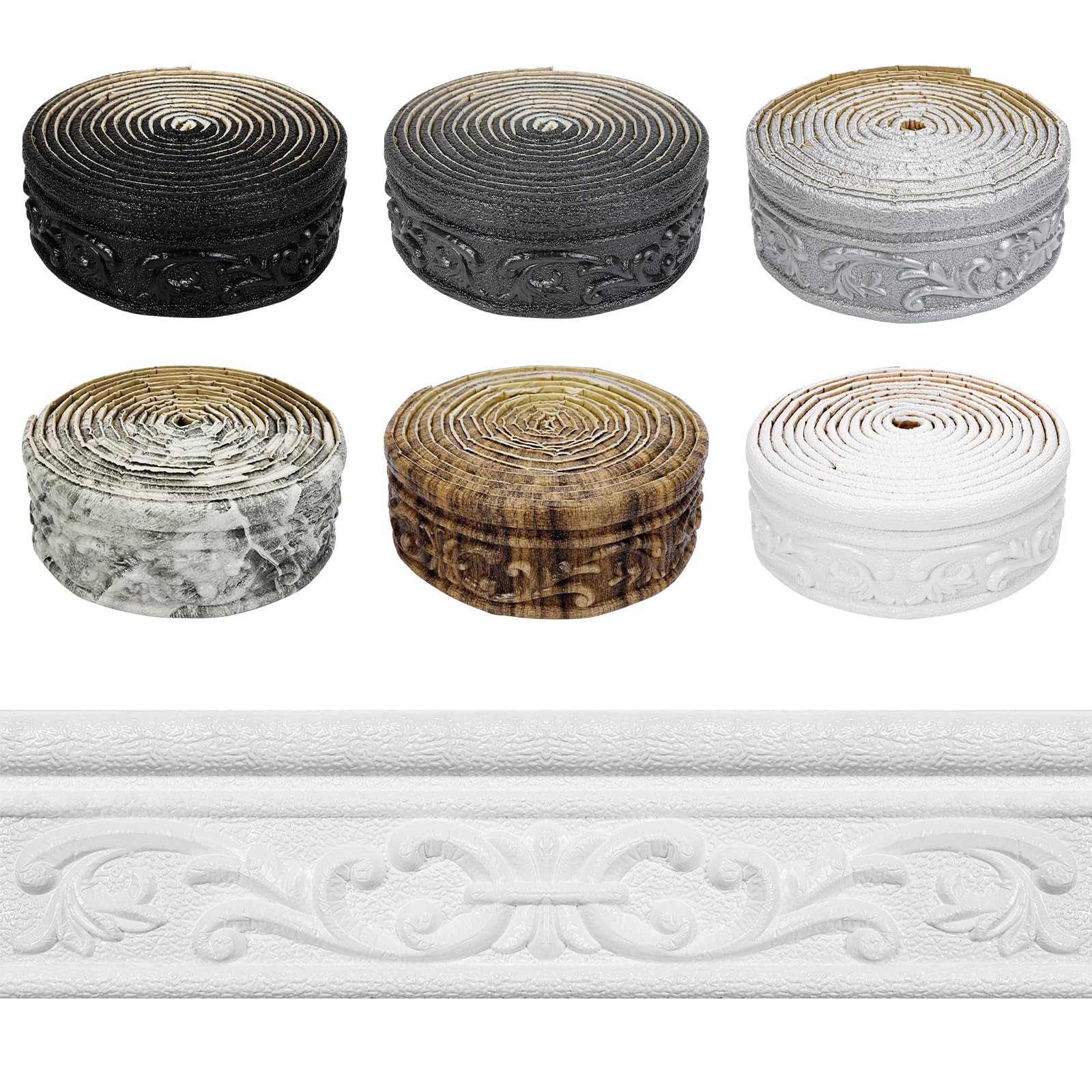 Wallpaper Border 180" x 3.1" Peel Stick Foam Molding Trim Self Adhesive ...