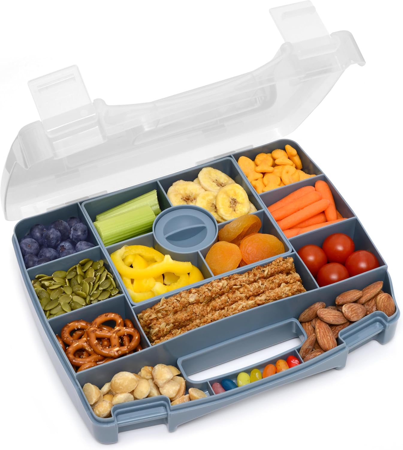 Amazon.com: PrimaStella Snacktainer Travel Snack Box - 15 Compartment ...