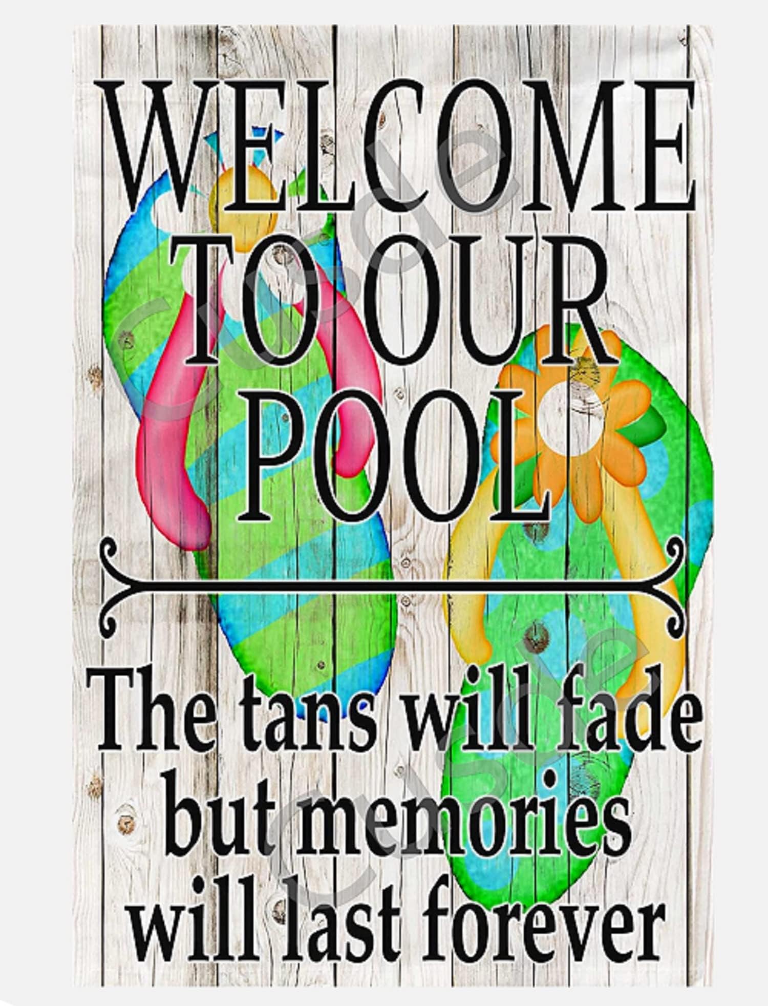 Amazon.com : OLMIXA Welcome to Our Pool Wooden Hanging Sign(10x15.3 ...