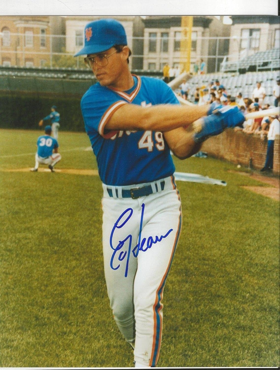 Autographed Ed Hearn Photograph - 8x10 1986 - Autographed MLB Photos at ...