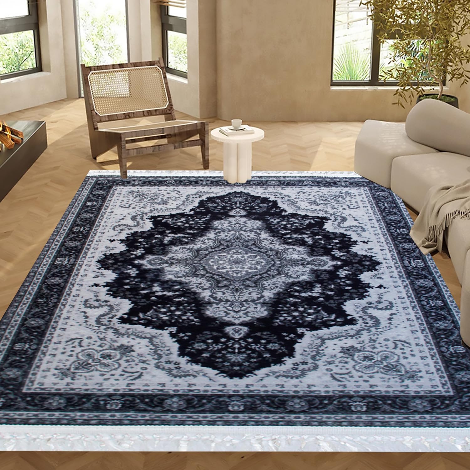 Indoor Area Rug, Jute Backed Rugs for Bedroom, Living/Dining Room ...