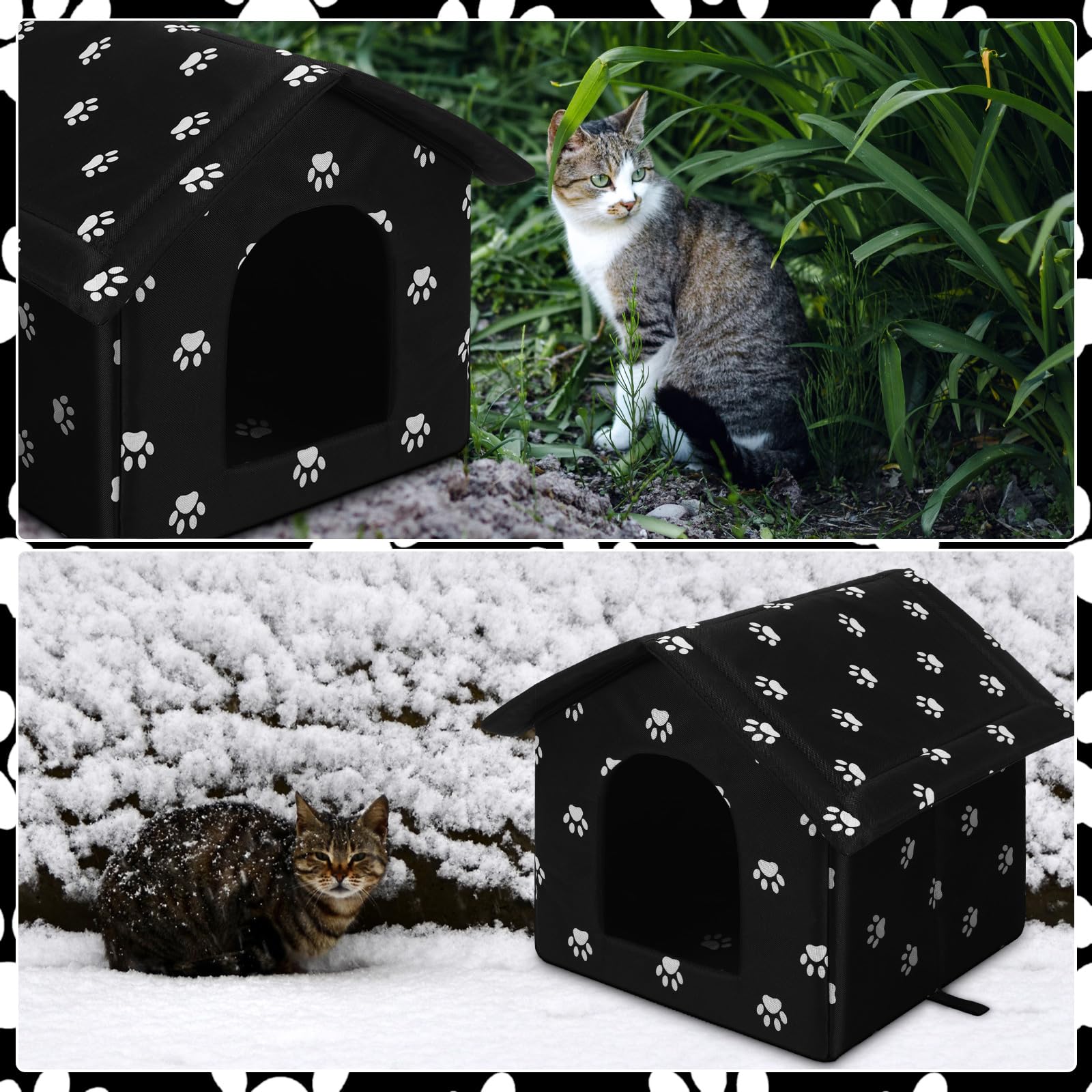 Snapklik.com : Soaoo 3 Pcs Cat Houses For Outdoor Cats Stray Warm Cats ...
