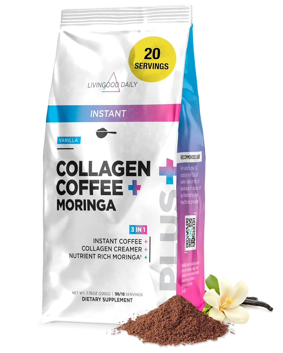 Amazon.com : Livingood Daily Instant Collagen Coffee with Moringa ...