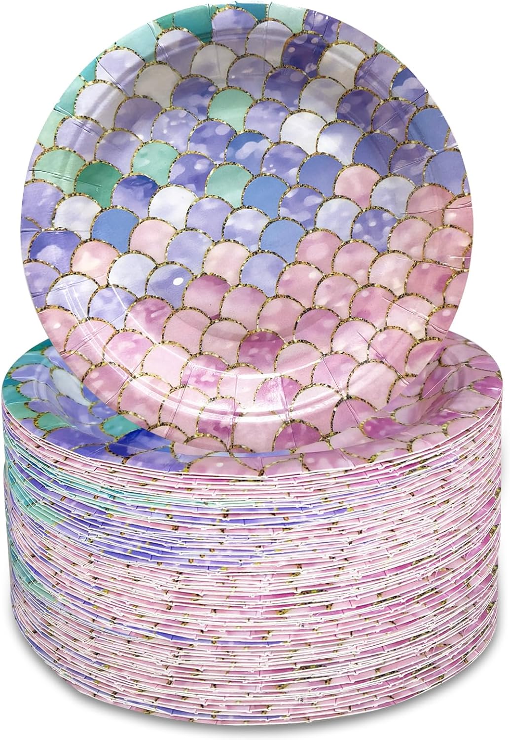 Amazon.com: CONEHOY 120 Pcs Mermaid Birthday Party Supplies 7 Inch ...