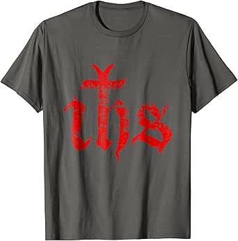 Amazon.com: IHS T-Shirt Catholic Christogram Jesus Symbol JHS Tee Shirt ...