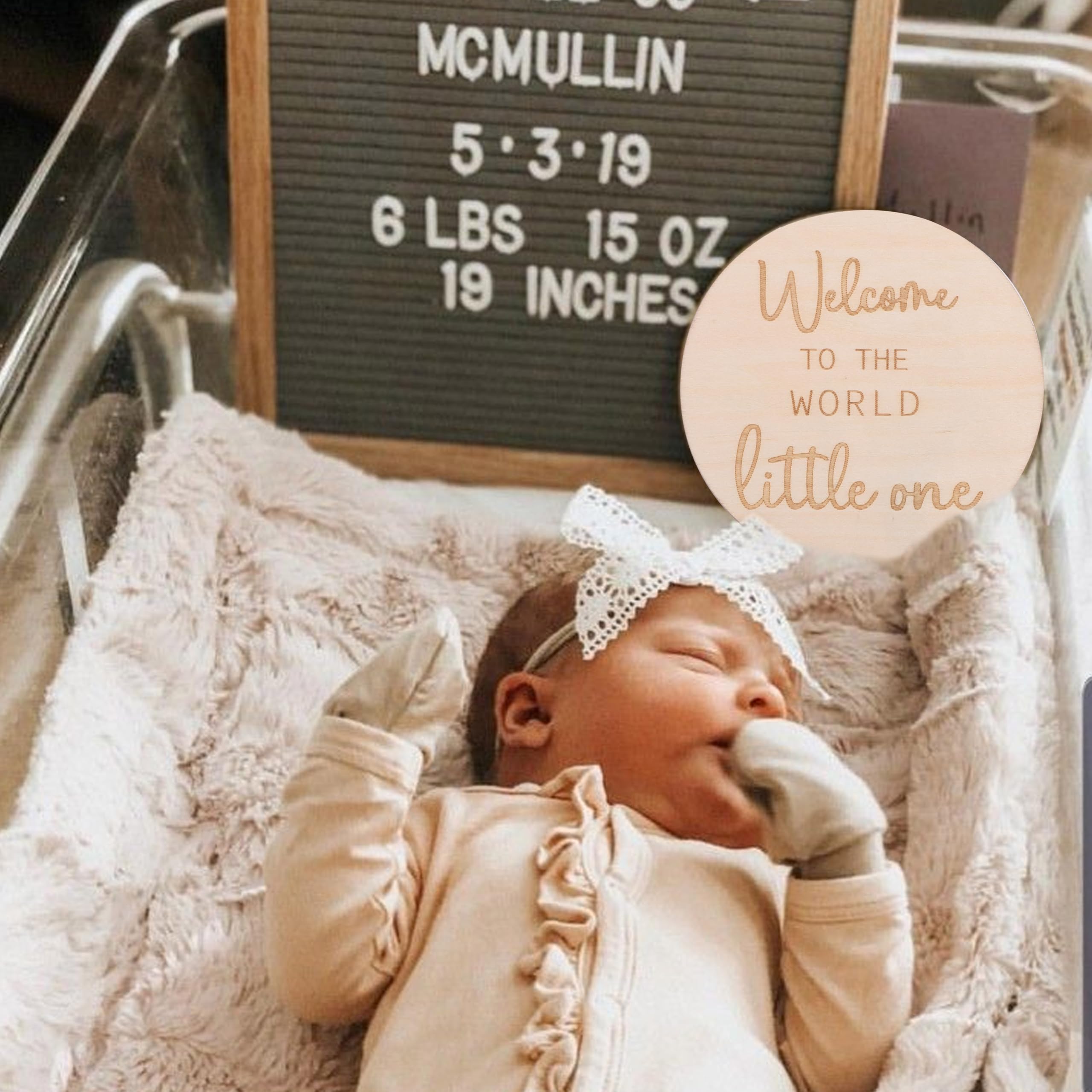 Newborn Baby Sign Wooden Baby Announcement Sign, Hello World Newborn