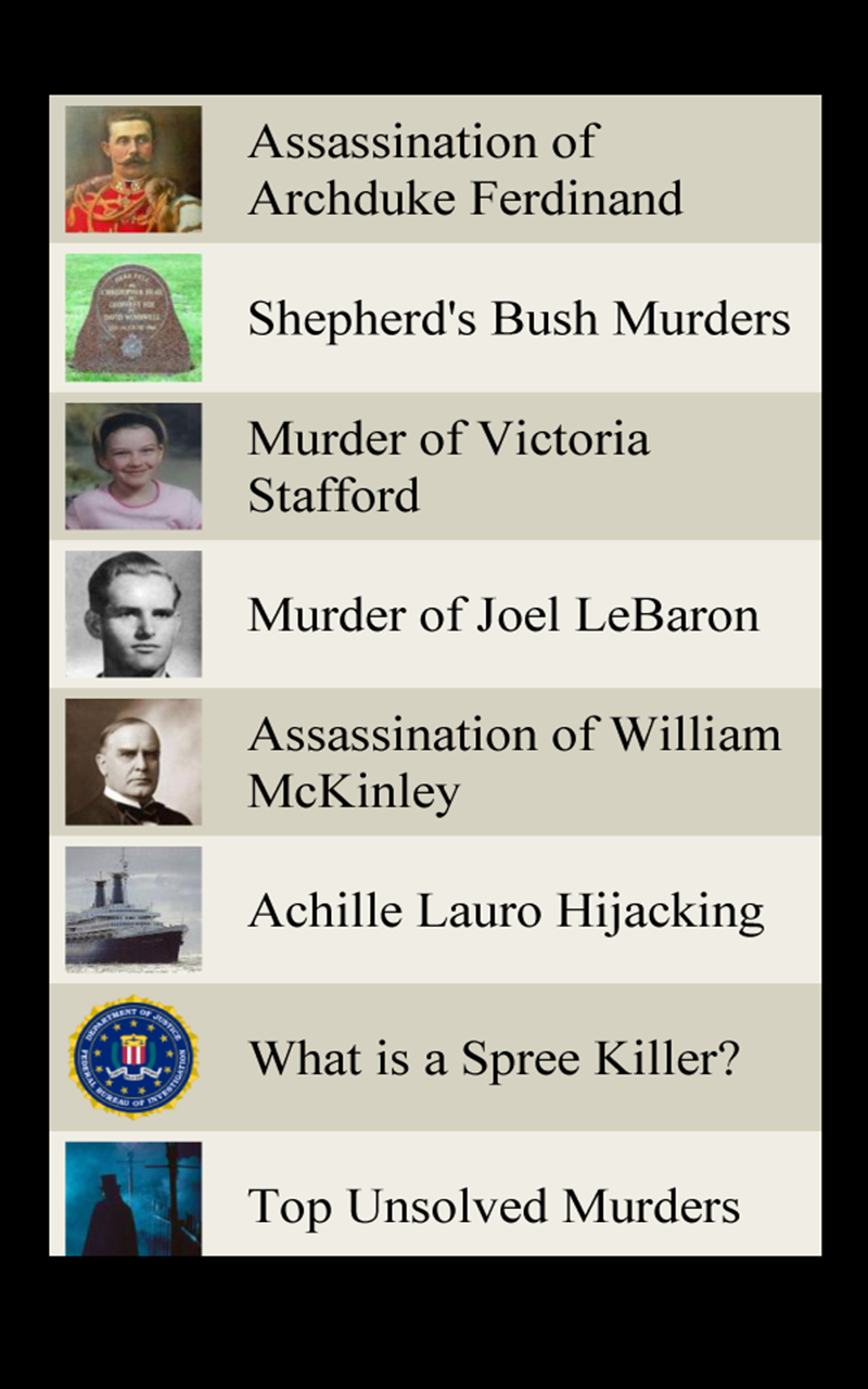 Murder Lists - App on Amazon Appstore
