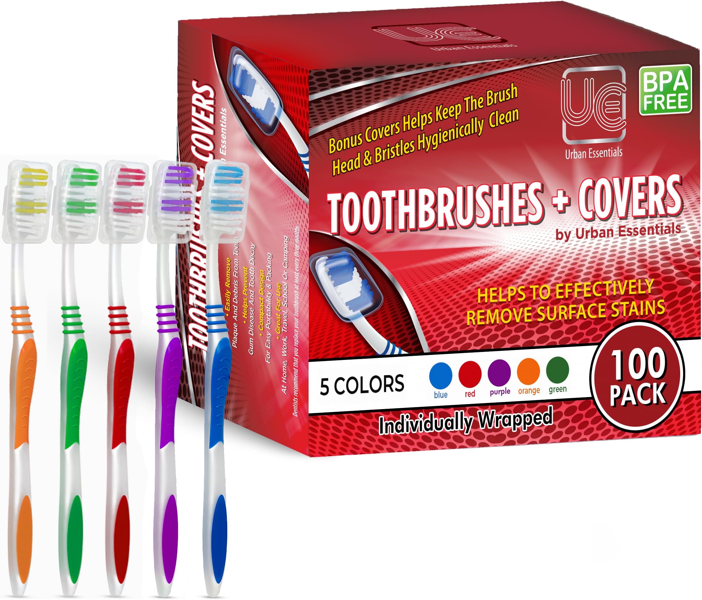 Amazon.com : Rtteri 50 Pcs Travel Toothbrush Kit Bulk Folding ...