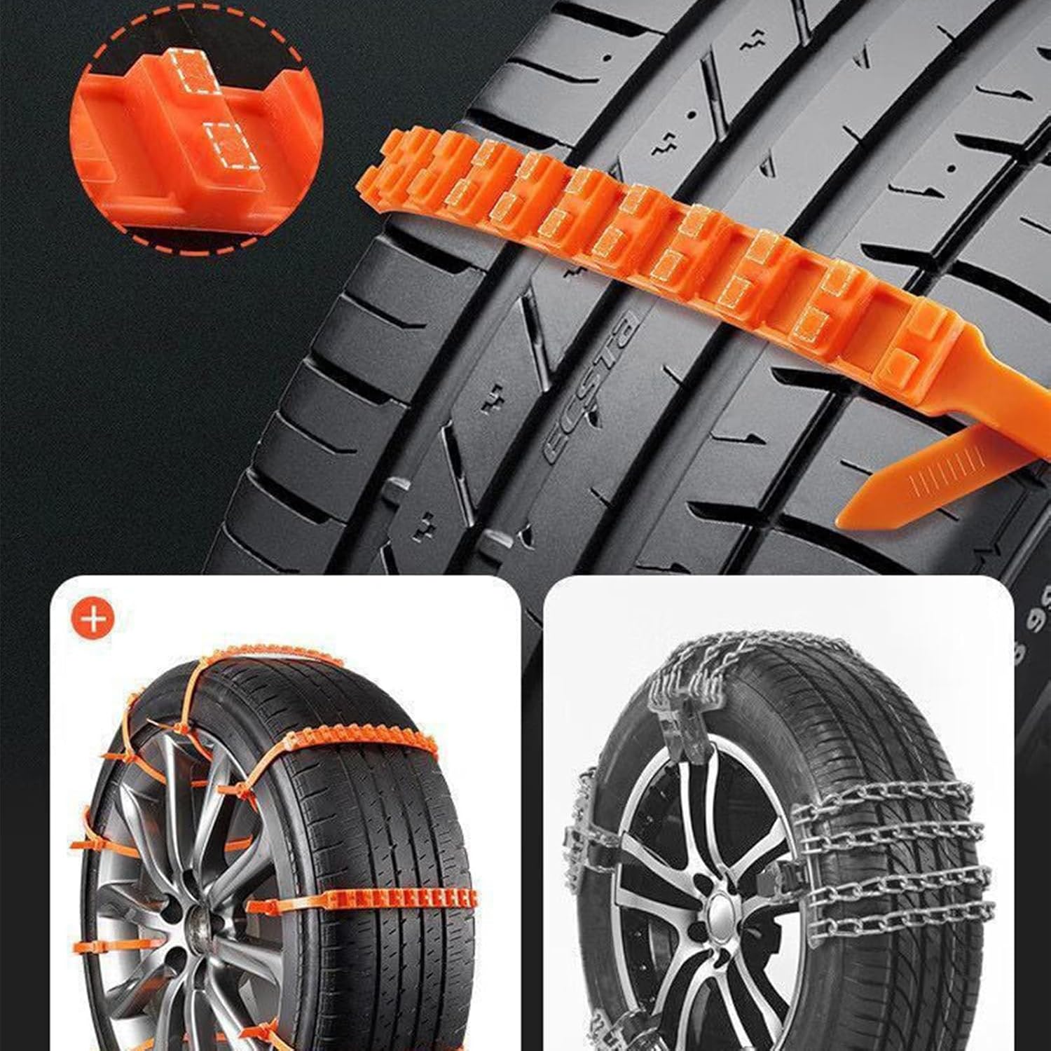 Xijobido Schneeketten,10 Stück Schneeketten Für Auto Winterreifen Mit ...