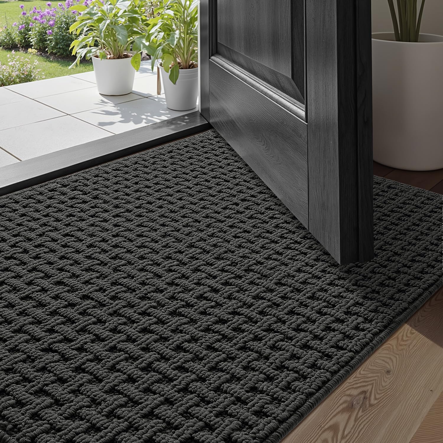 Amazon.com: LUMI Washable Door Mat Indoor Entrance 24x36, Dirt Trapper ...