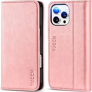 Amazon.com: TUCCH Case for iPhone 16 Pro Max, PU Leather Wallet with [Kickstand] RFID Blocking 3 ...